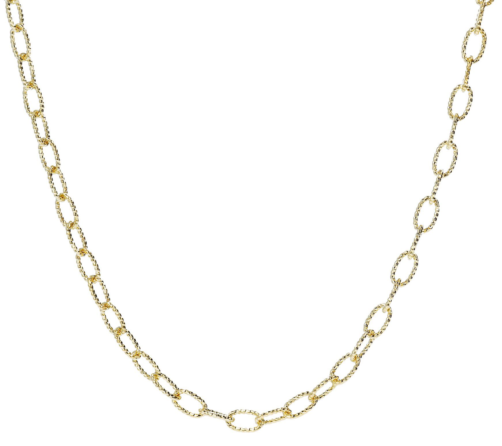 Judith Ripka Ve rona Sterling 3 0" Textured Lin k Chain 15.0g 5.0g ...
