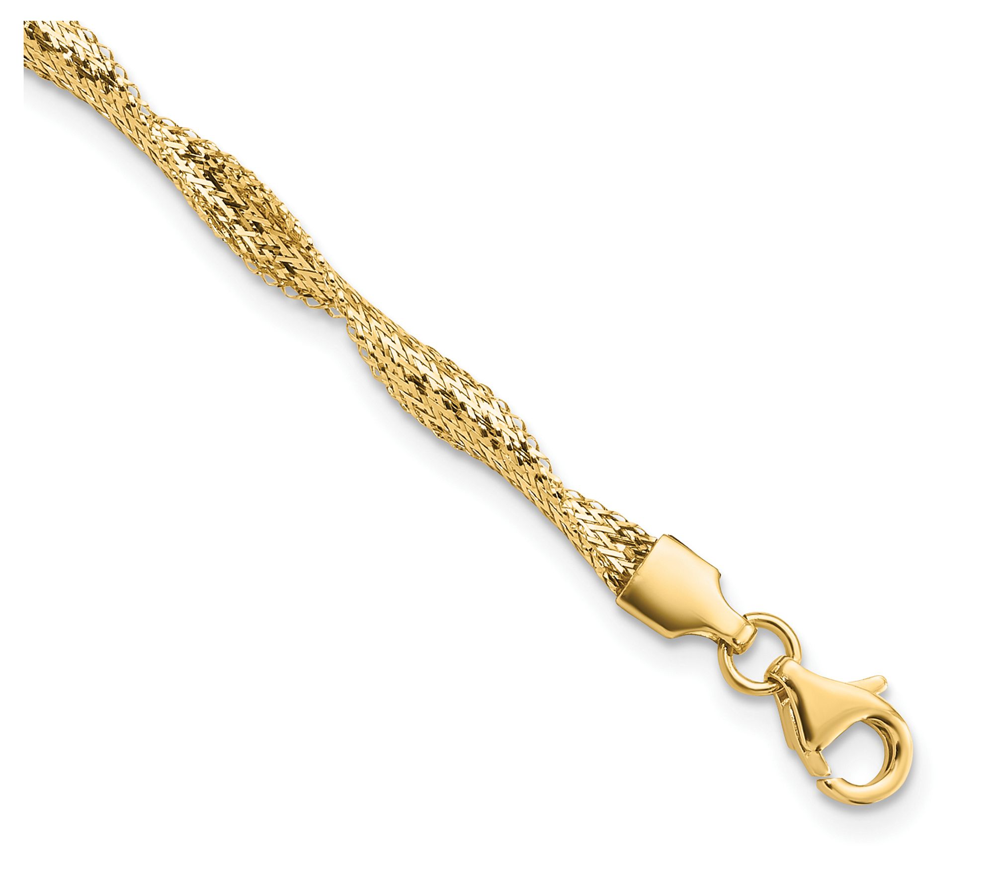 Italain Gold Twisted Mesh Link Br acelet, 14K - QVC.com