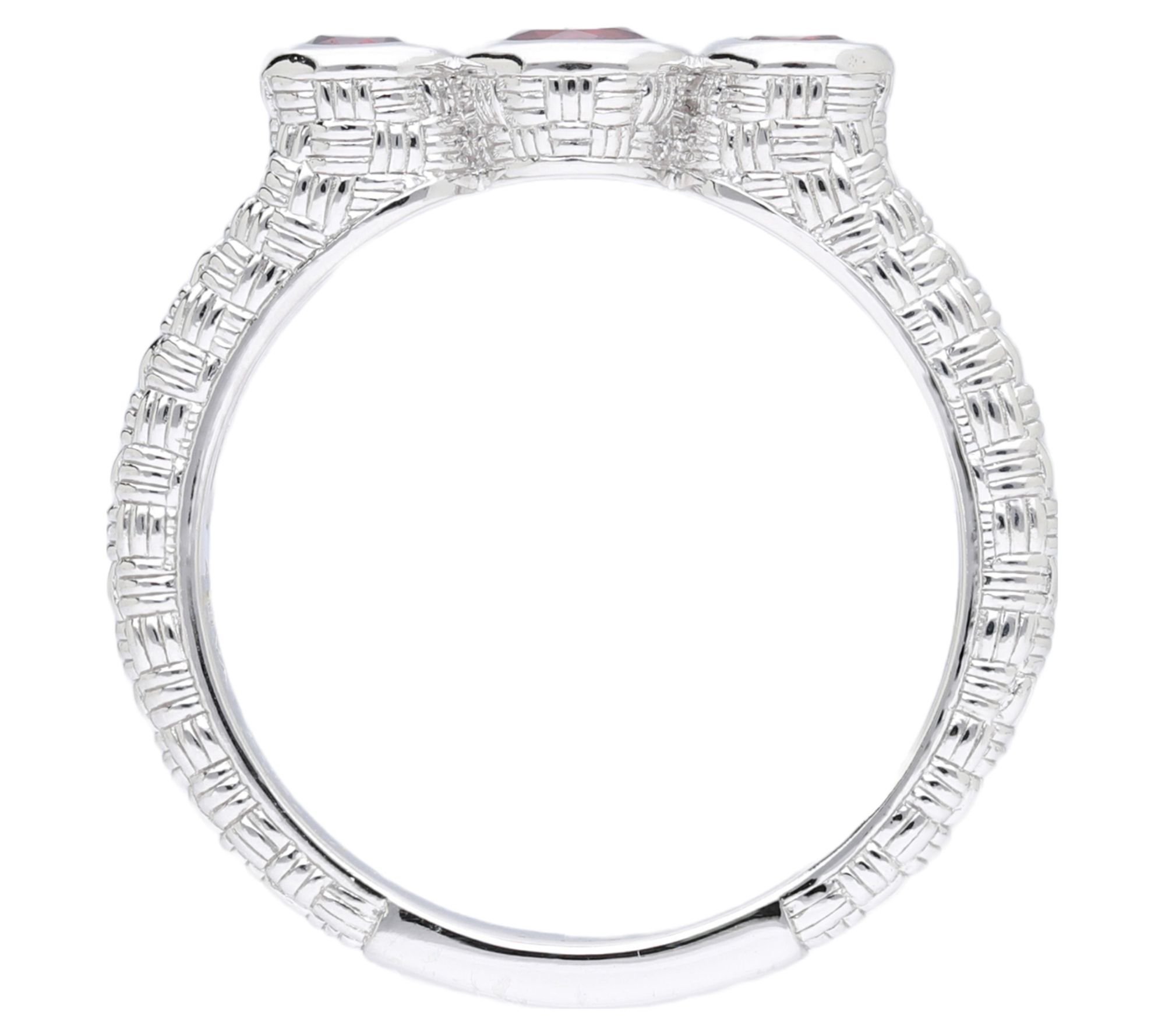 Ariva Sterling Silver Basketweave Garnet Ring - QVC.com