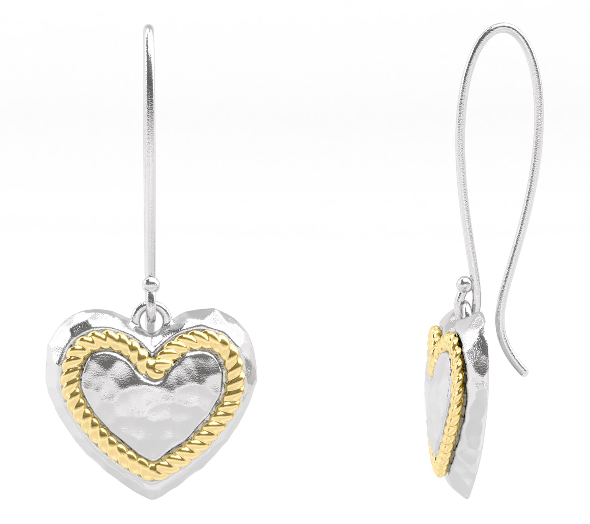 Or Paz Two-Tone Heart Earrings - QVC.com