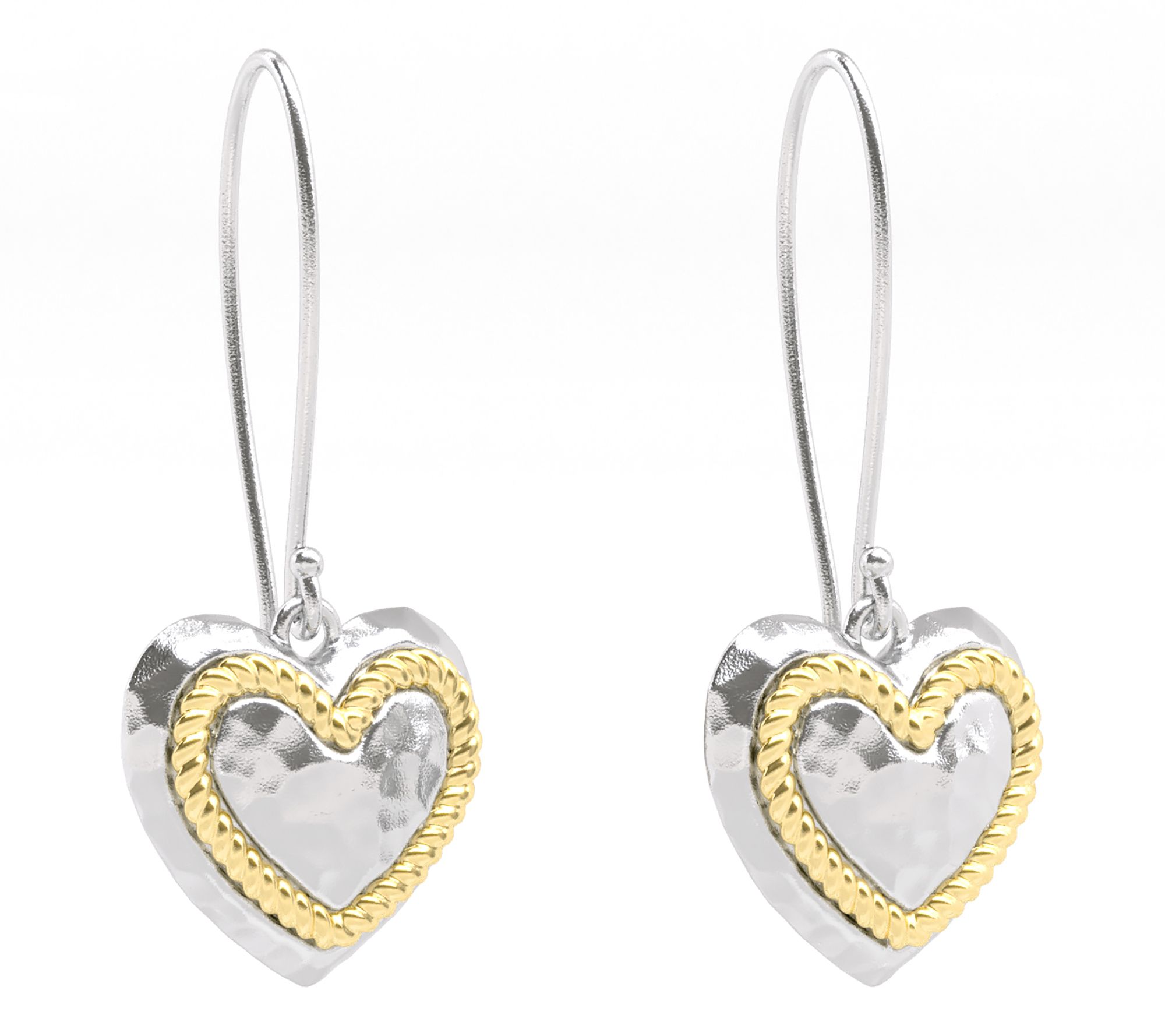 Or Paz Two-Tone Heart Earrings - QVC.com