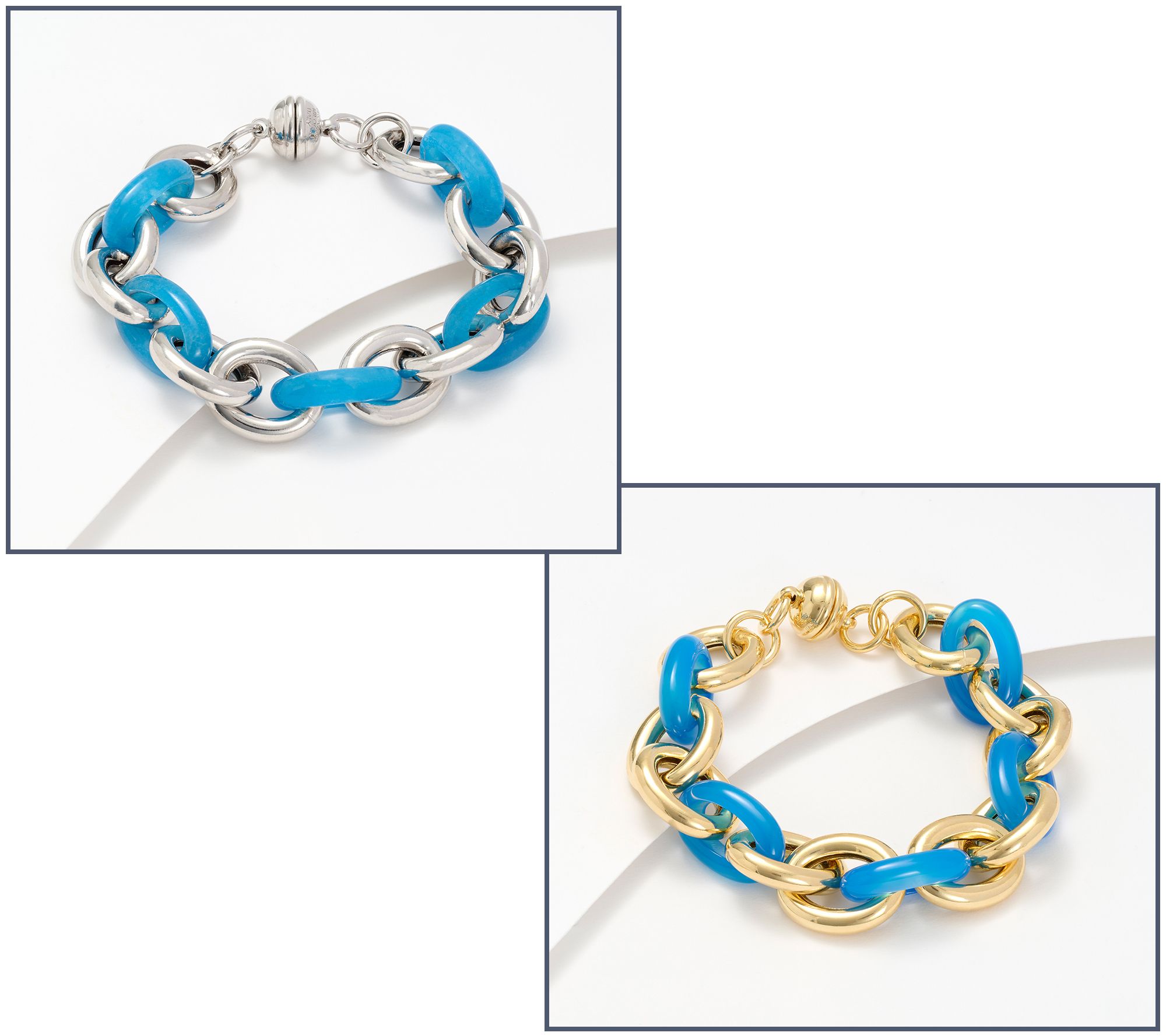 David Markstein Bronze Rolo & Gemstone Magnetic Bracelet - QVC.com