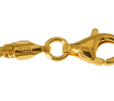 Veronese 18K Clad 11" Diamond-Cut Rope Chain Anklet - QVC.com