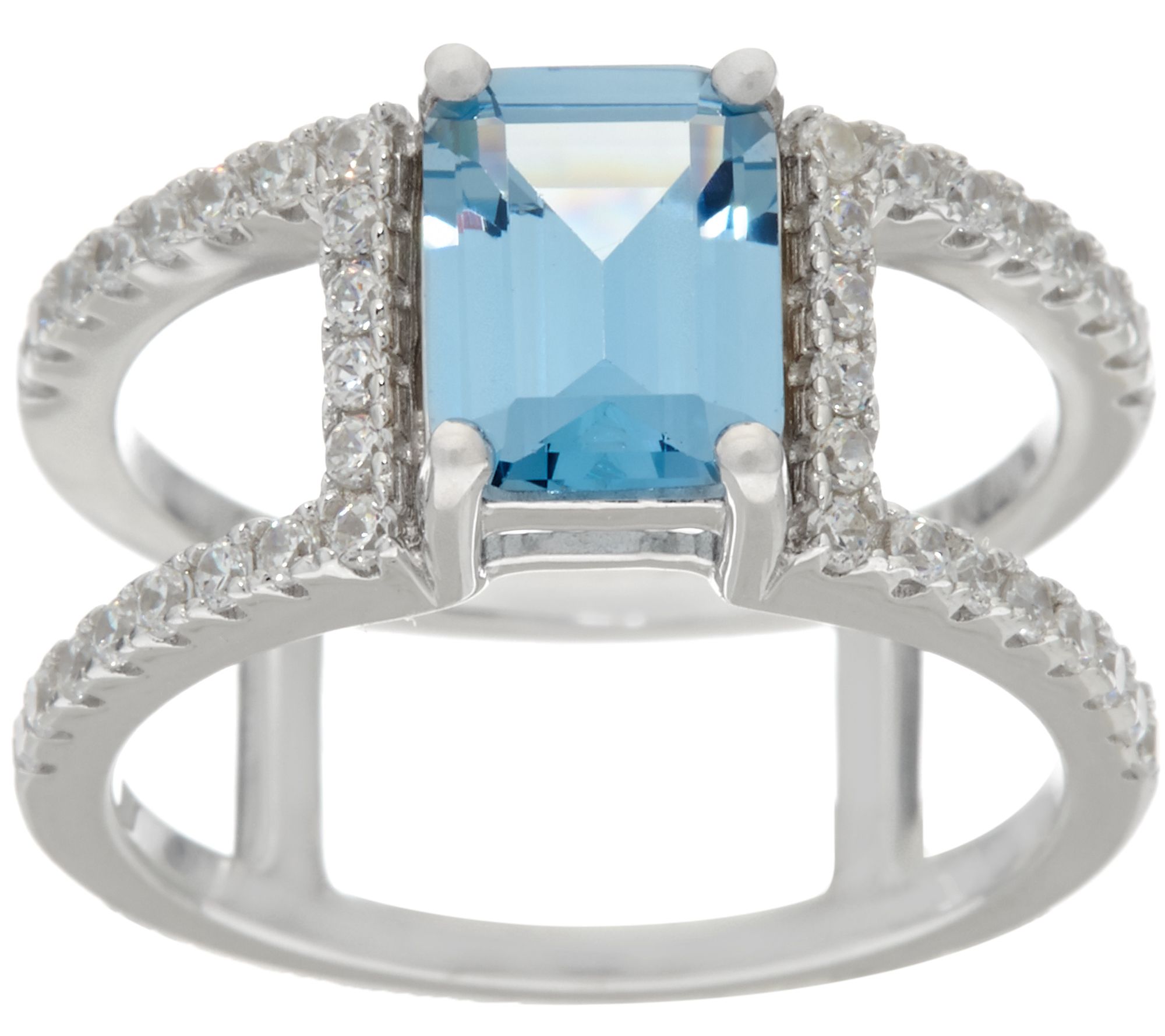 "As Is" Diamonique Band Ring with Simulated Gemstone - QVC.com