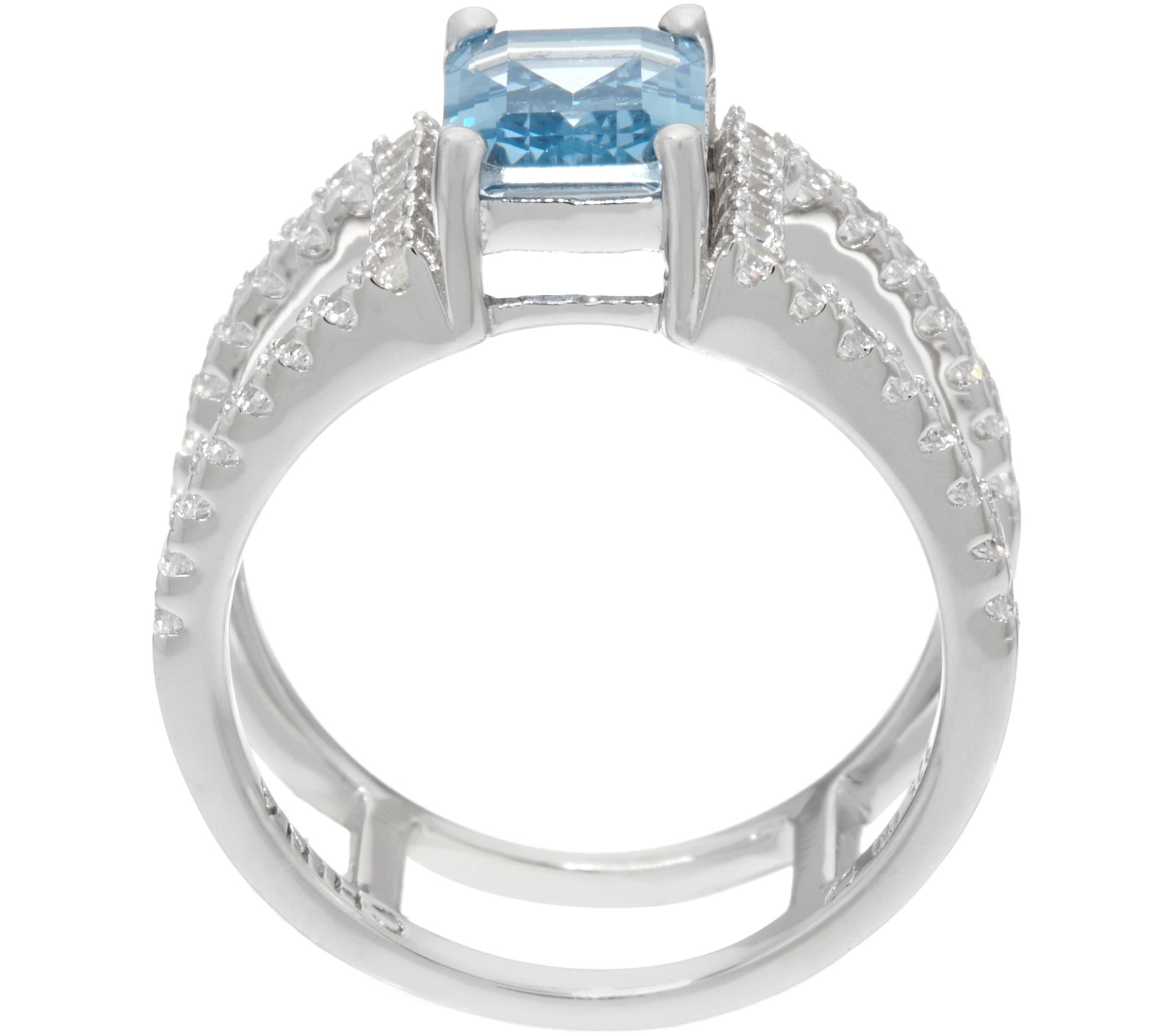 "As Is" Diamonique Band Ring with Simulated Gemstone - QVC.com