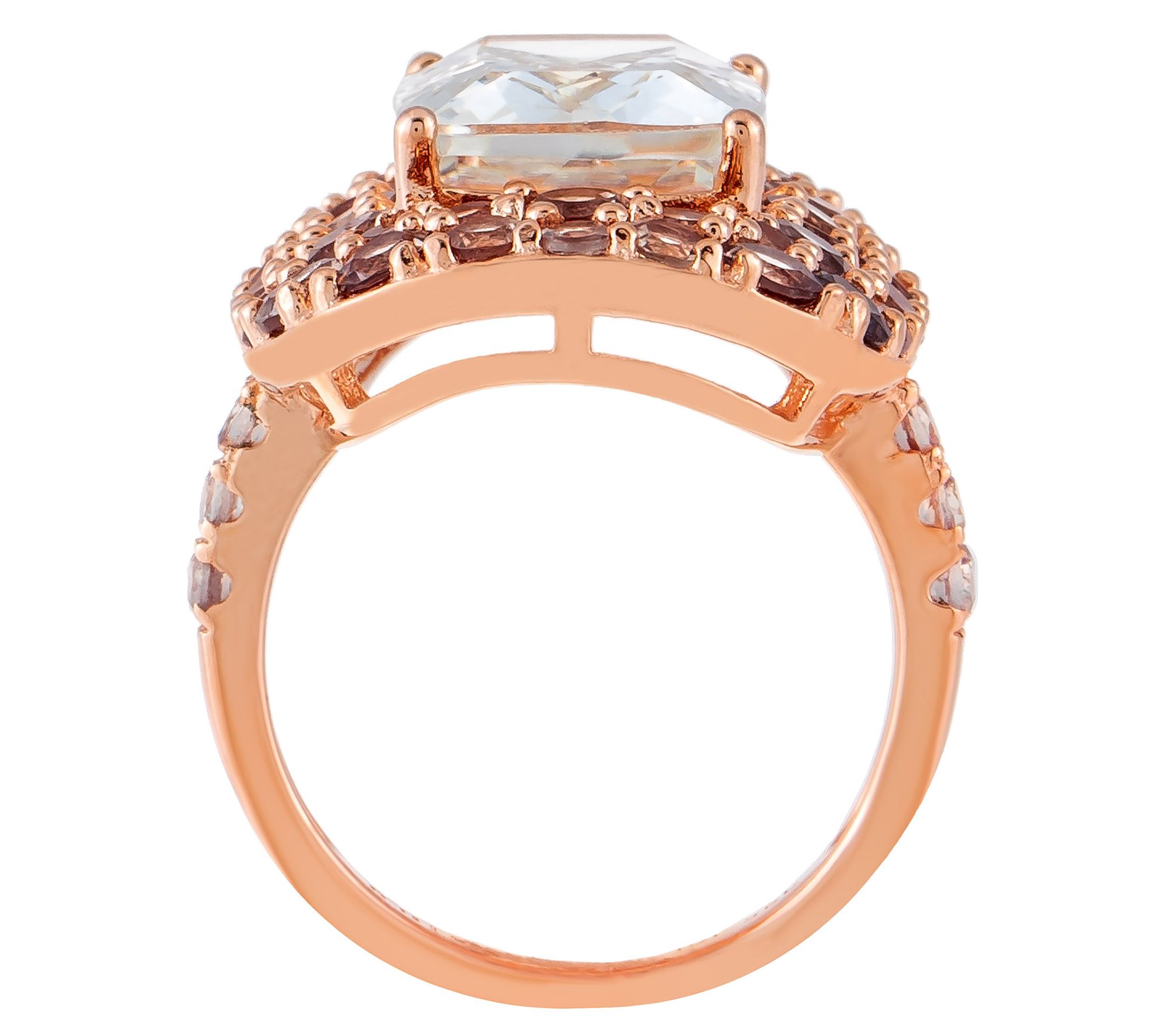 14K Rose Gold Plated 8.40 cttw Multi-Gemstone C ocktail Ring - QVC.com