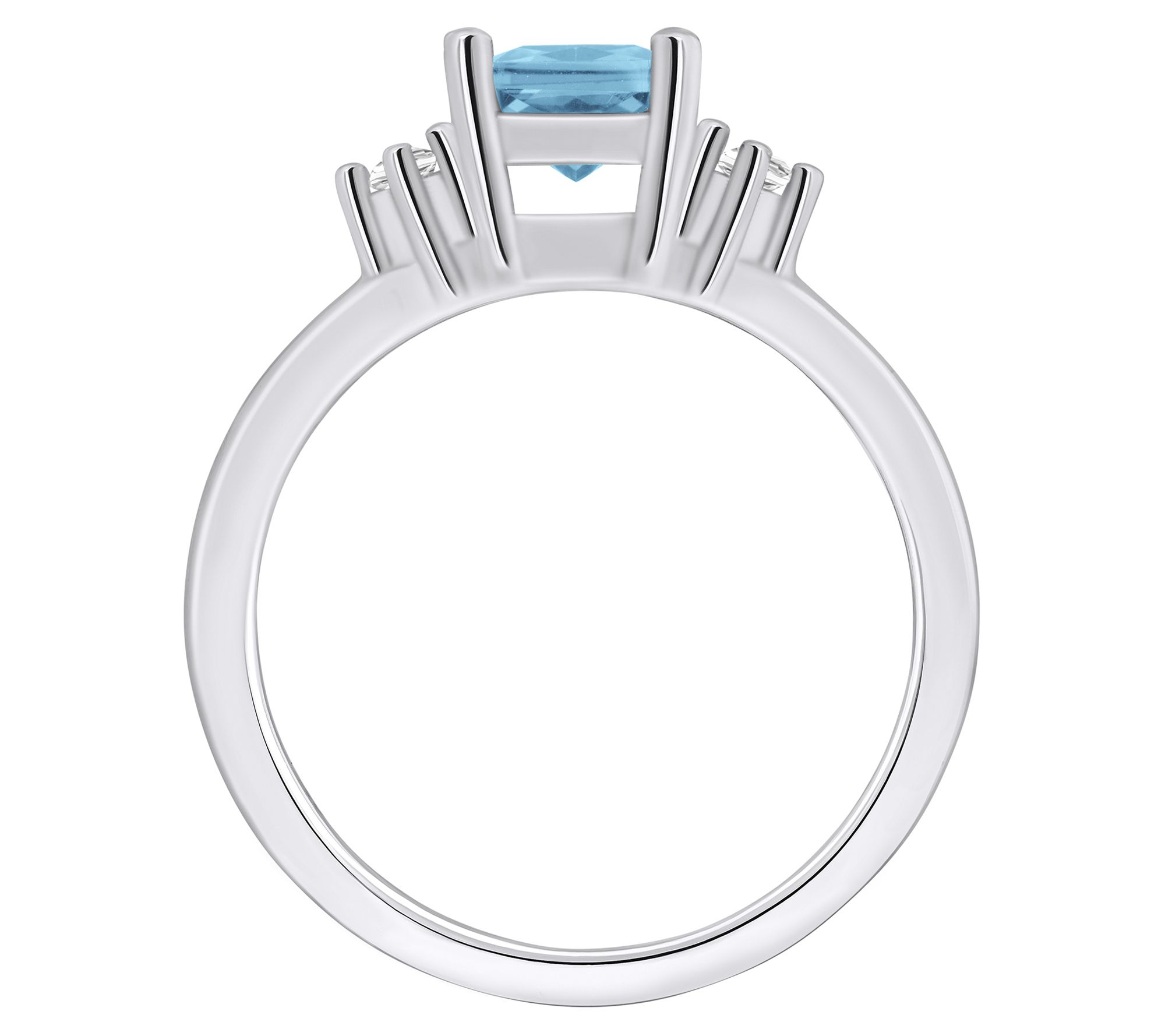 Affinity Gems Emerald Cut Aquamarine & Diamond Ring, 14K Gold - QVC.com