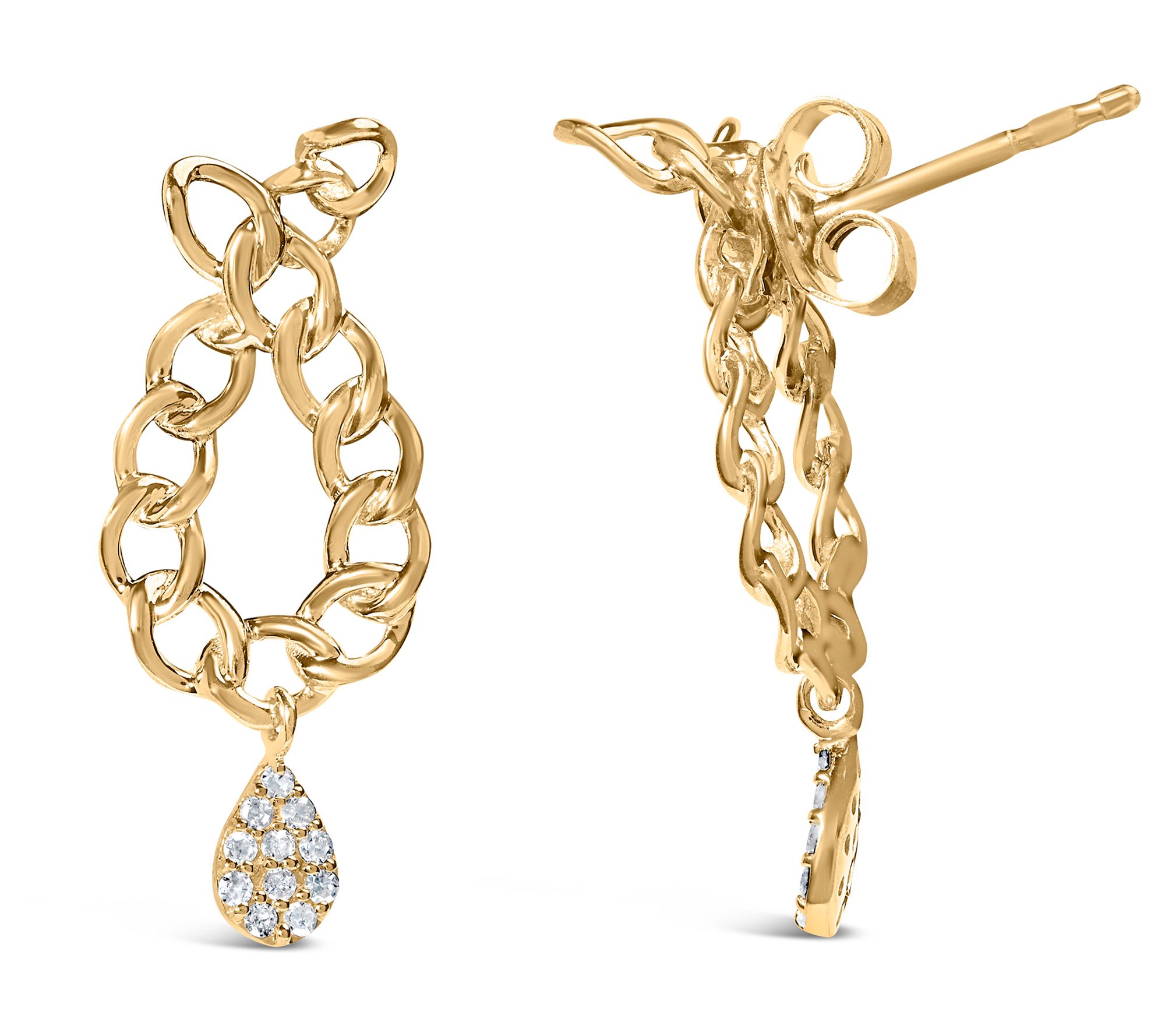 Haus of Brilliance Diamond Accent Dangle Earrings, 14K Plated - QVC.com