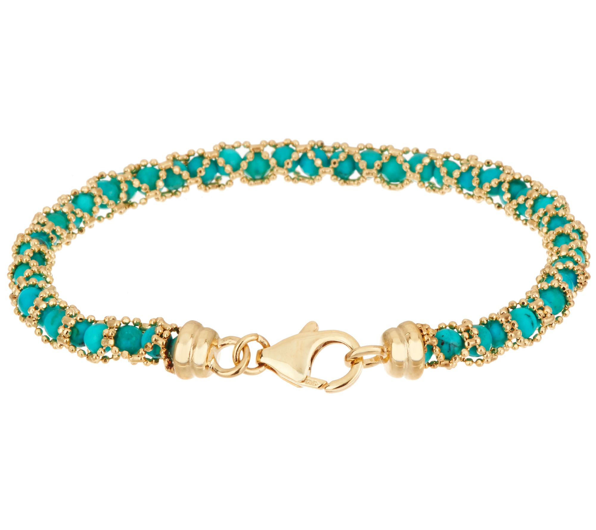 Italian Gold 6-3/4" Gemstone Bead Bracelet 14K Gold - QVC.com