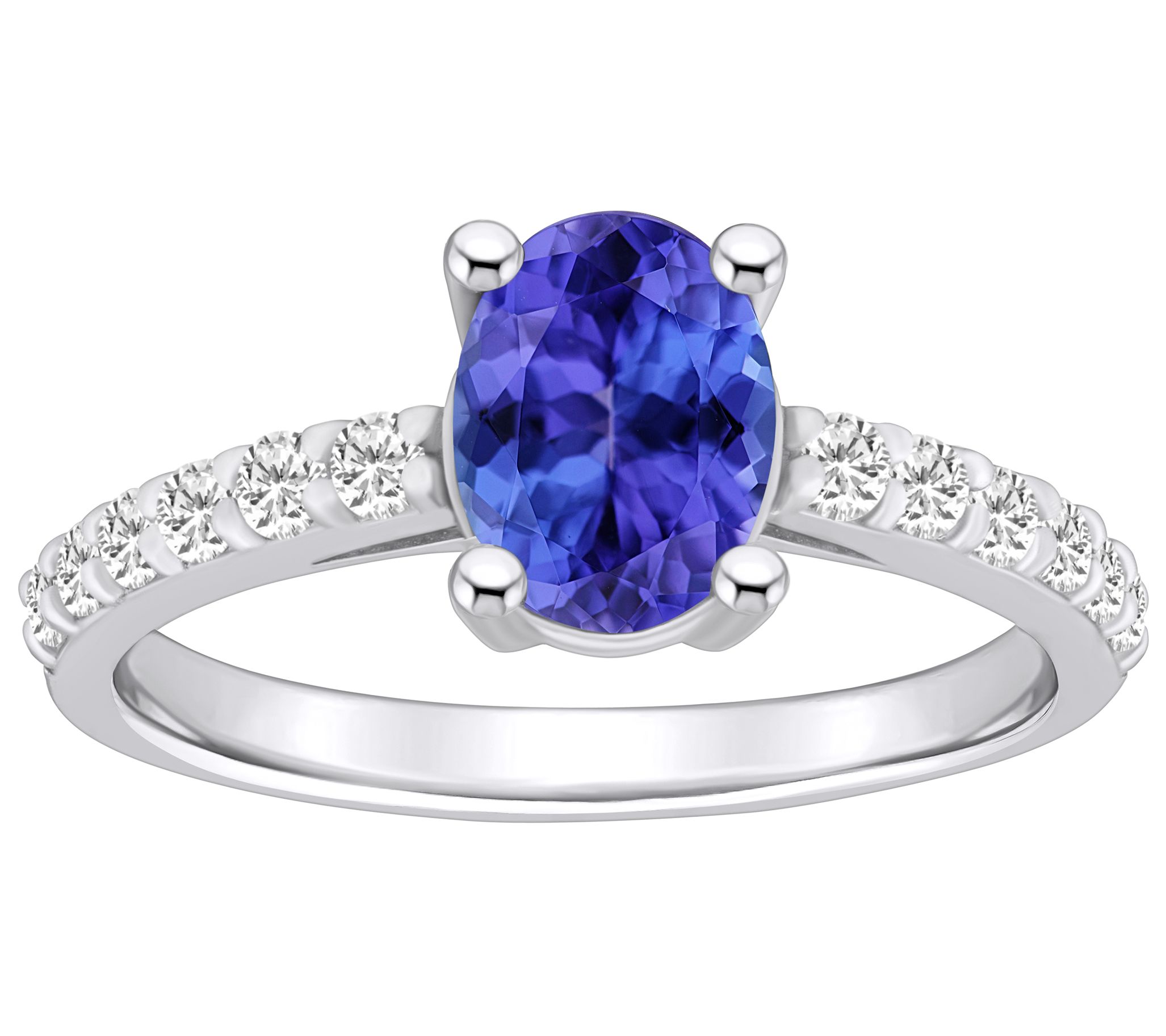 Affinity Gems Oval-Cut Tanzanite & Diamond Ring, 14K Gold - QVC.com
