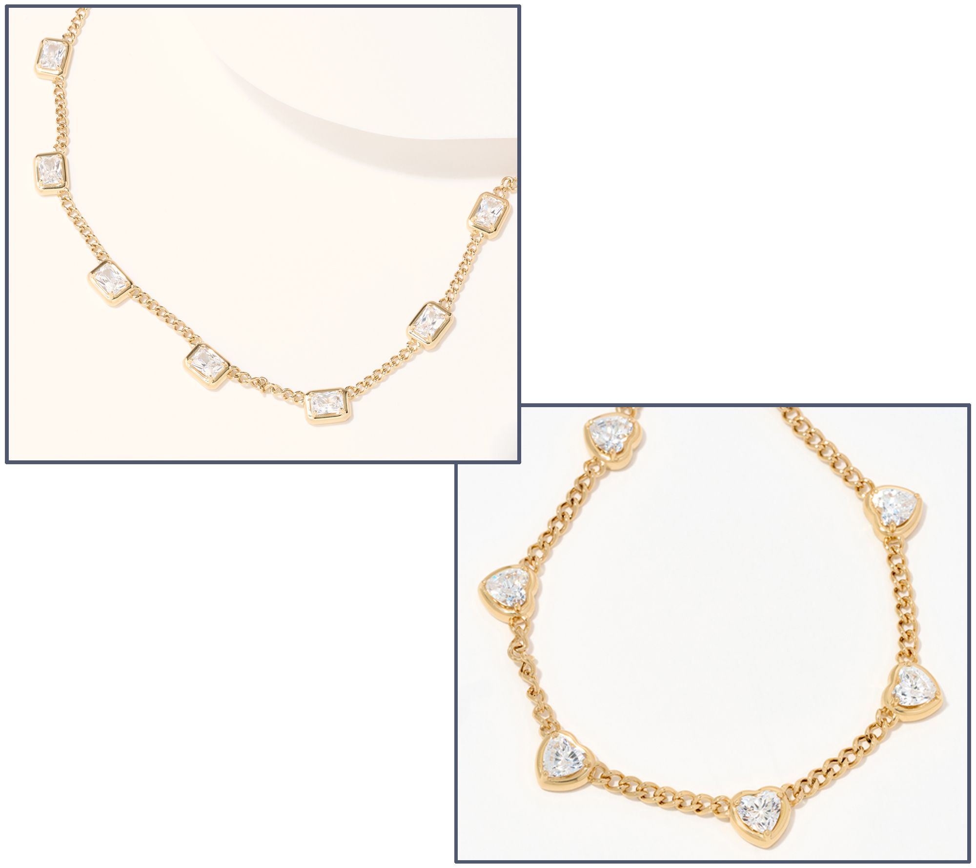 Diamonique x Jennifer Miller Choice of Cut Curb Station Necklace, Sterl ...