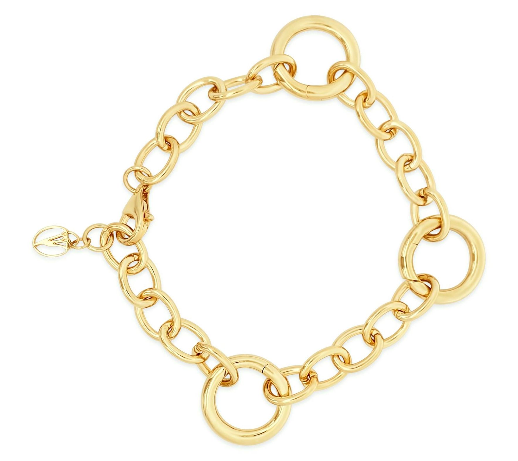 Goddaughters 14K Gold Clad Adjustable Charm Holder Bracelet - QVC.com