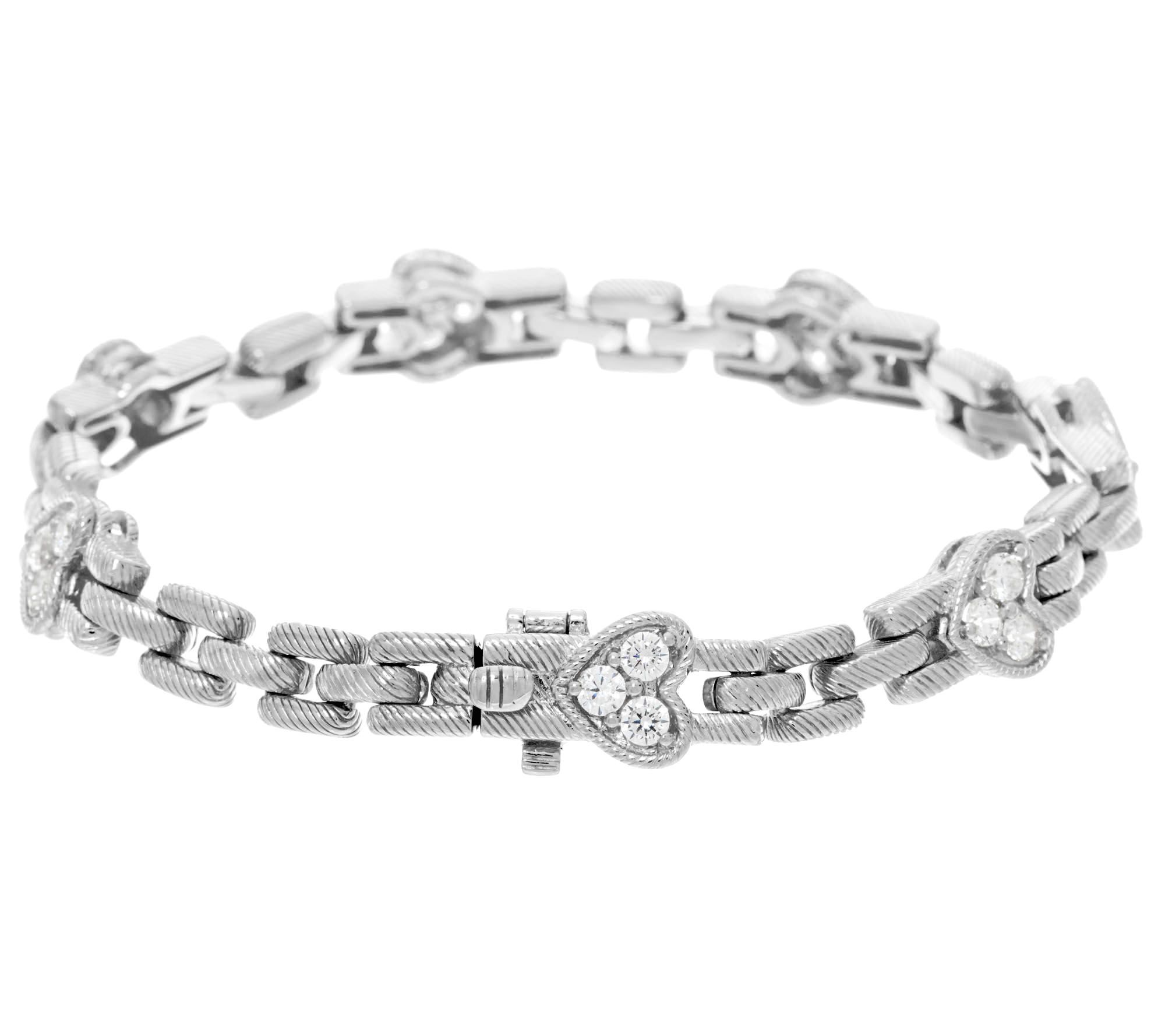 Judith Ripka Sterling Diamonique Heart 7-1/4" Bracelet - QVC.com
