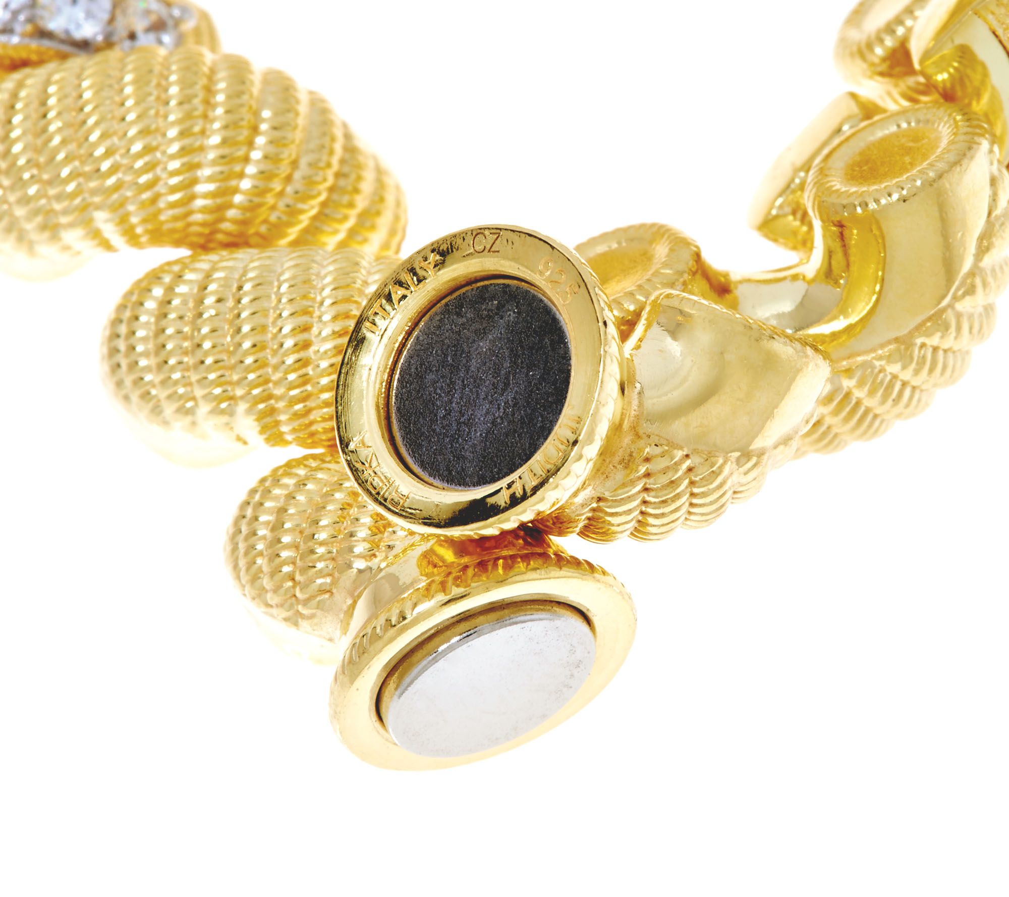 "As Is" Judith Ripka 14k Clad 8" Verona San Marco Link Bracelet 61.9g ...