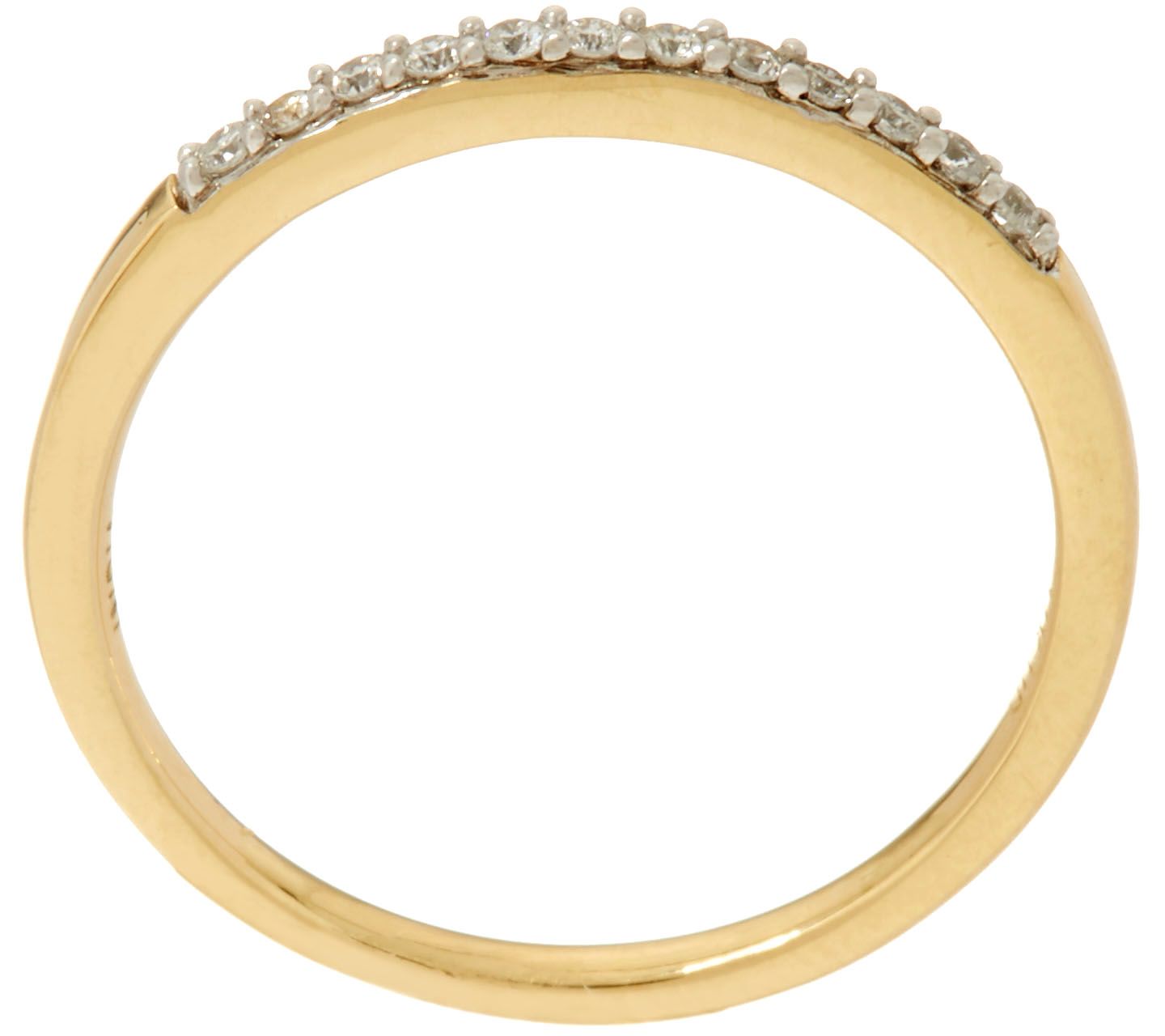 "As Is" Set of 2 White Diamond Band Rings, 14K Gold by Affinity - QVC.com