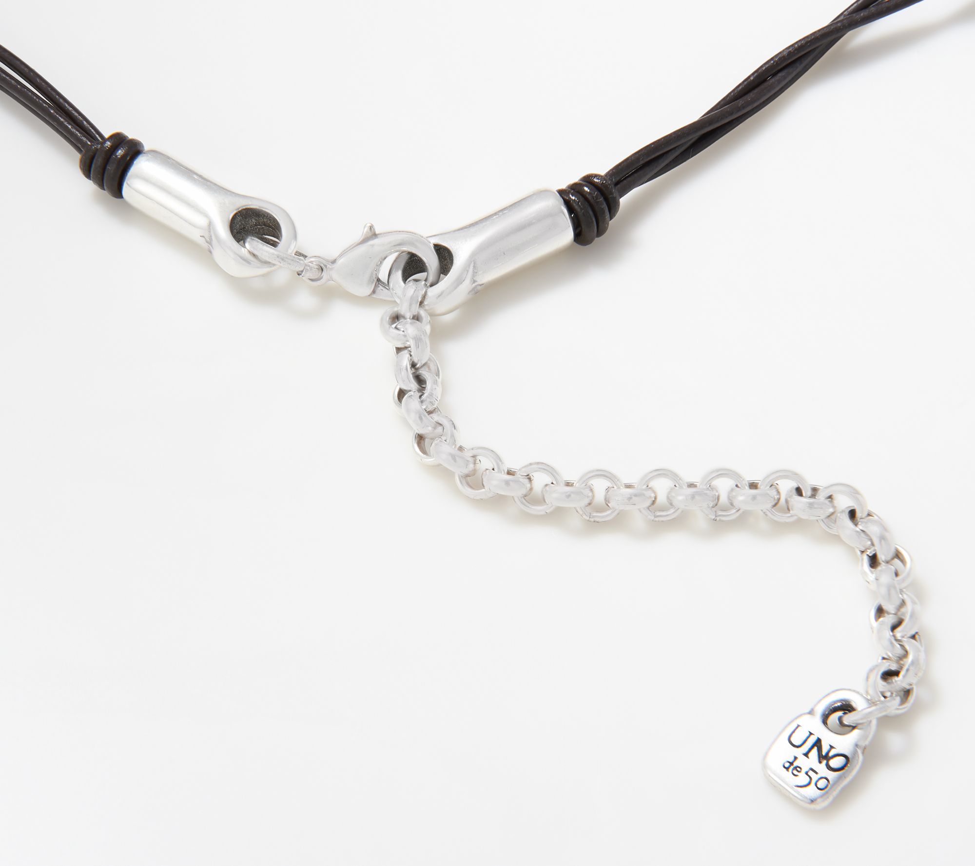 "As Is" UNOde50 Silvertone Leather Dragonfly Necklace - QVC.com
