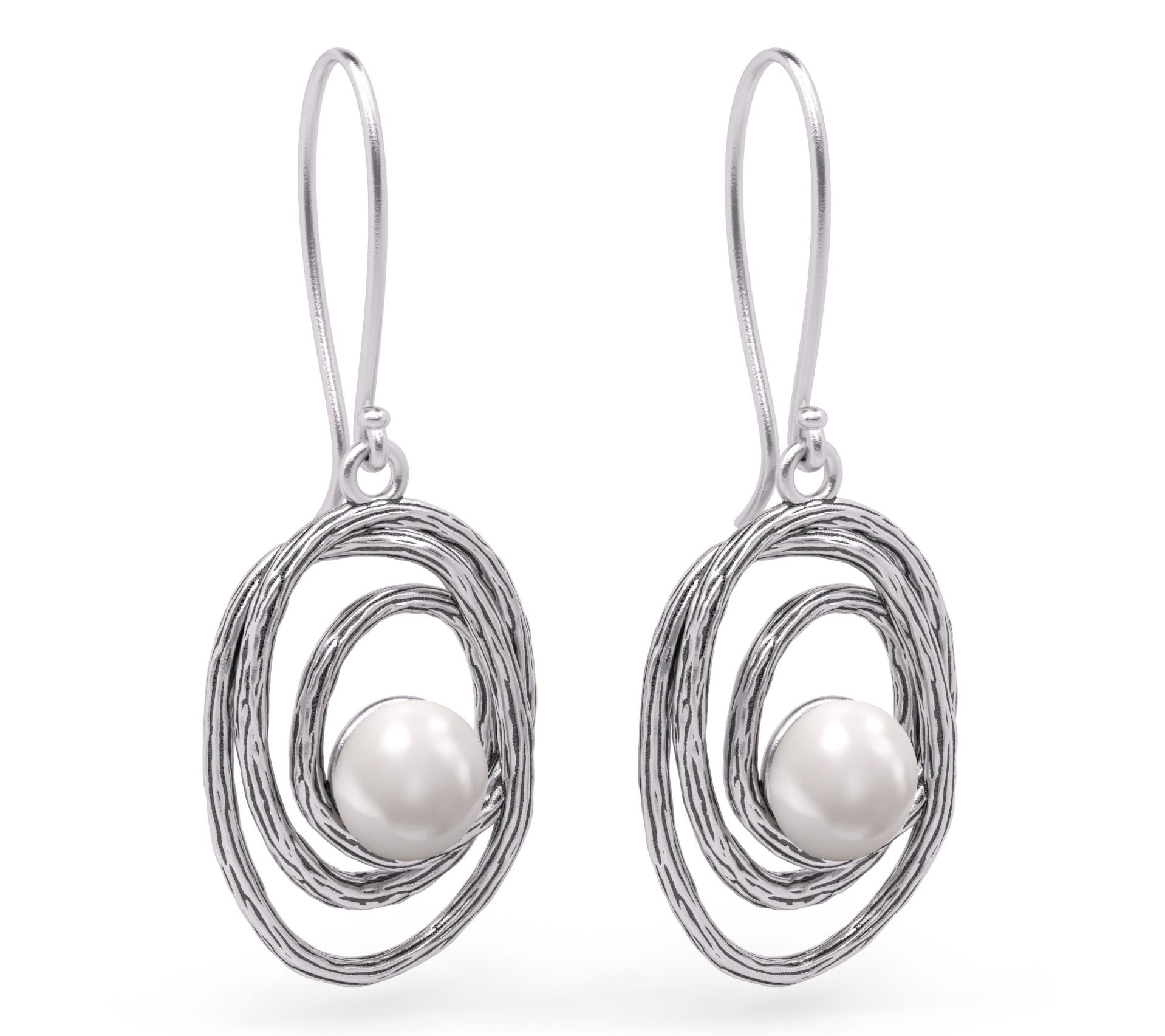 Or Paz Sterling Silver Textured Cultured PearlEarrings - QVC.com