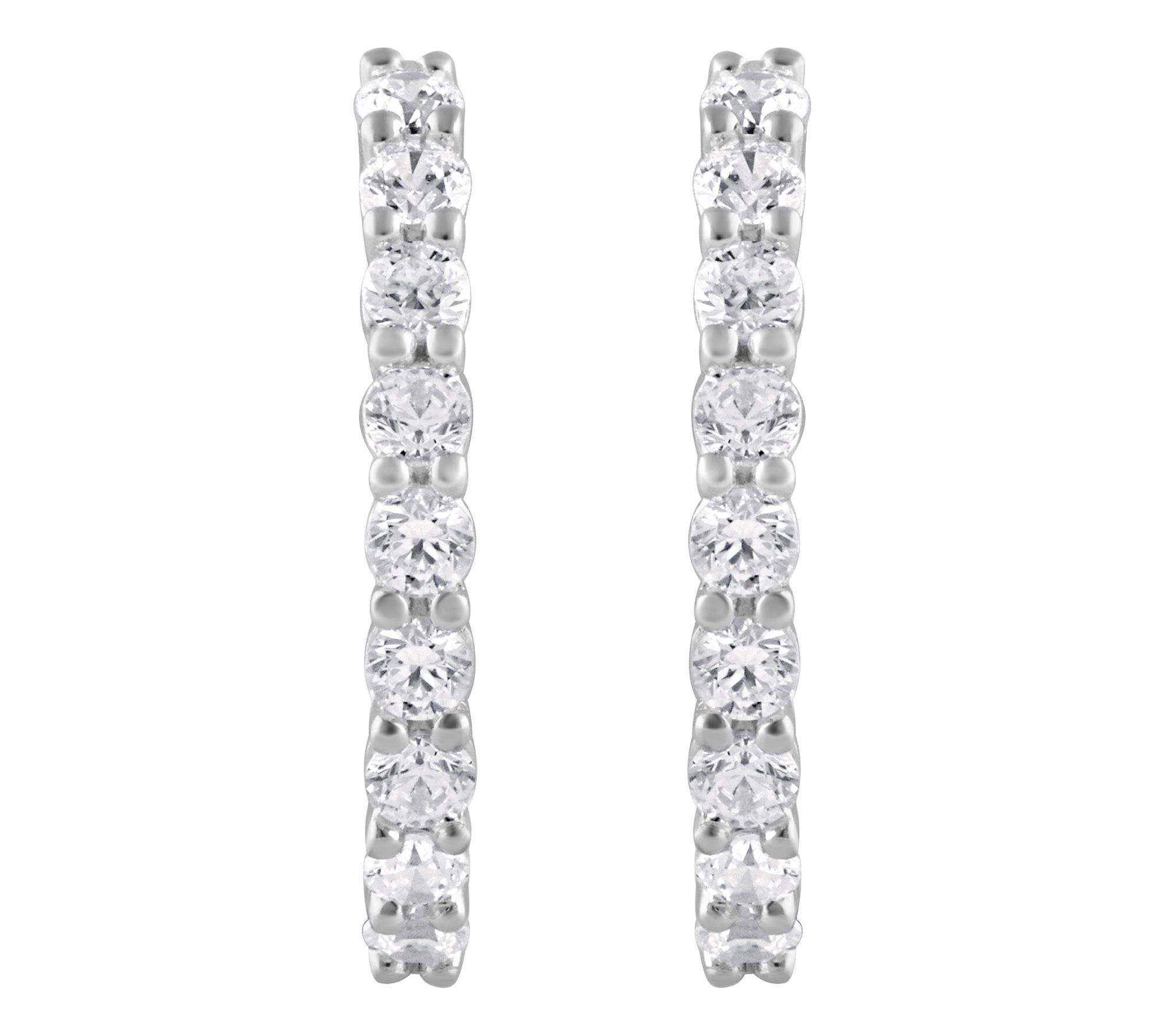 Fire Light 1.00 cttw Lab Grown Diamond Hoop Earrings, 14K Gold - QVC.com