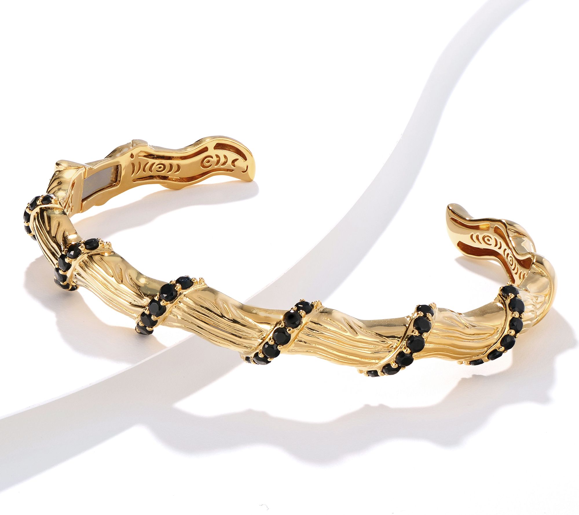 "As Is" Christian James 18K Clad Gemstone Wrapped Cuff - QVC.com
