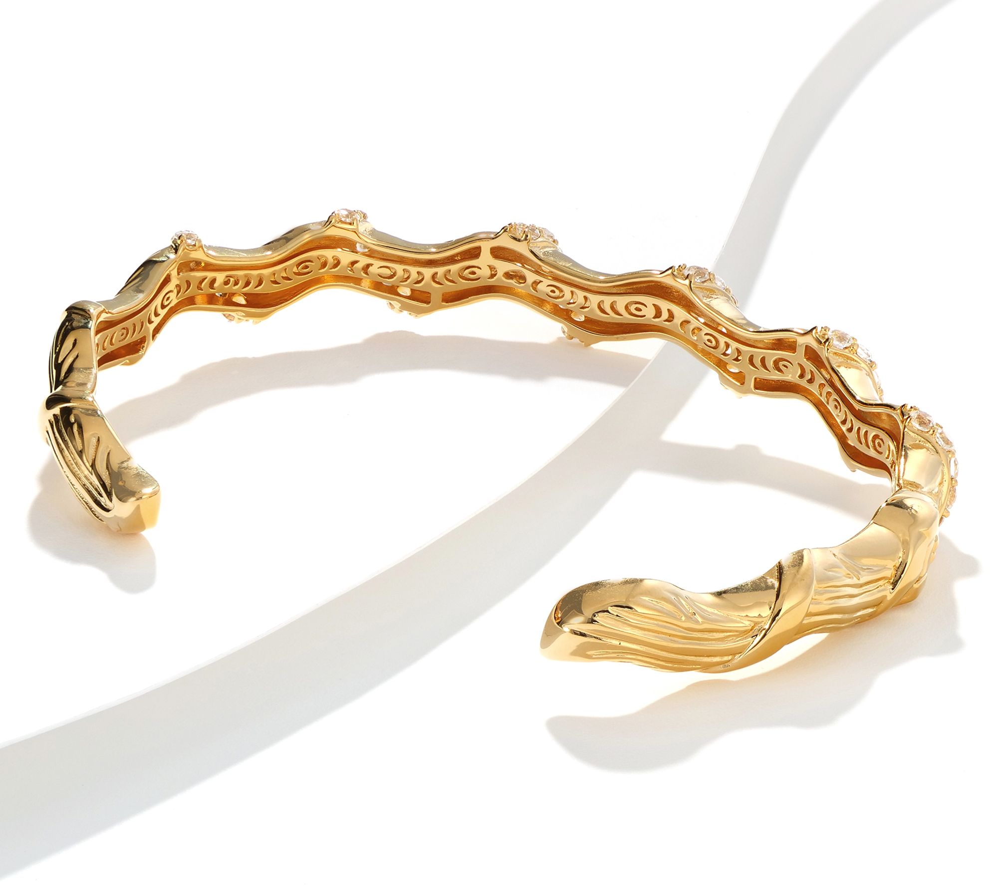 "As Is" Christian James 18K Clad Gemstone Wrapped Cuff - QVC.com