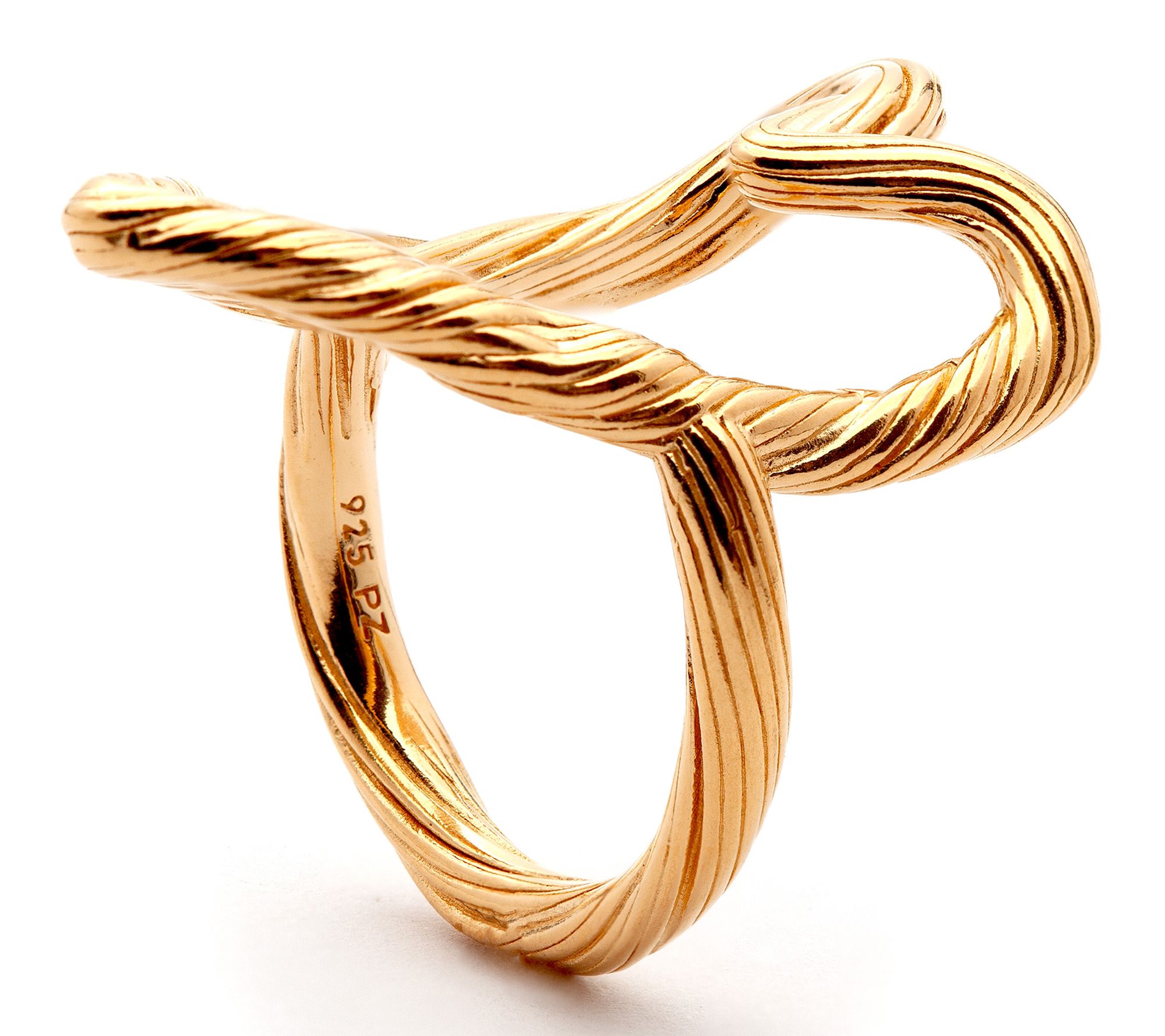 Or Paz Sterling Silver Vine Design Elongated Heart Ring - QVC.com