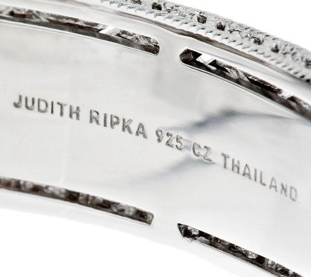 Judith Ripka Sterling Estate Pia 3.10cttw Skinny Diamonique Cuff - QVC.com