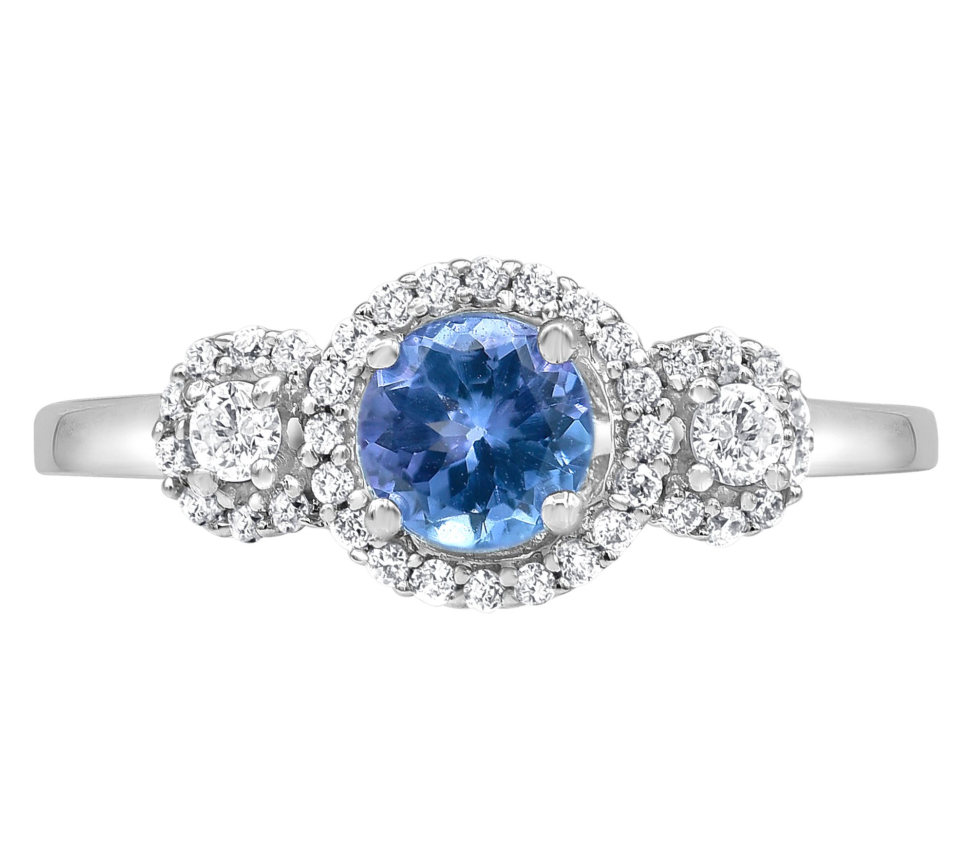 Affinity Diamond & Tanzanite Ring, 14K White Go ld - QVC.com