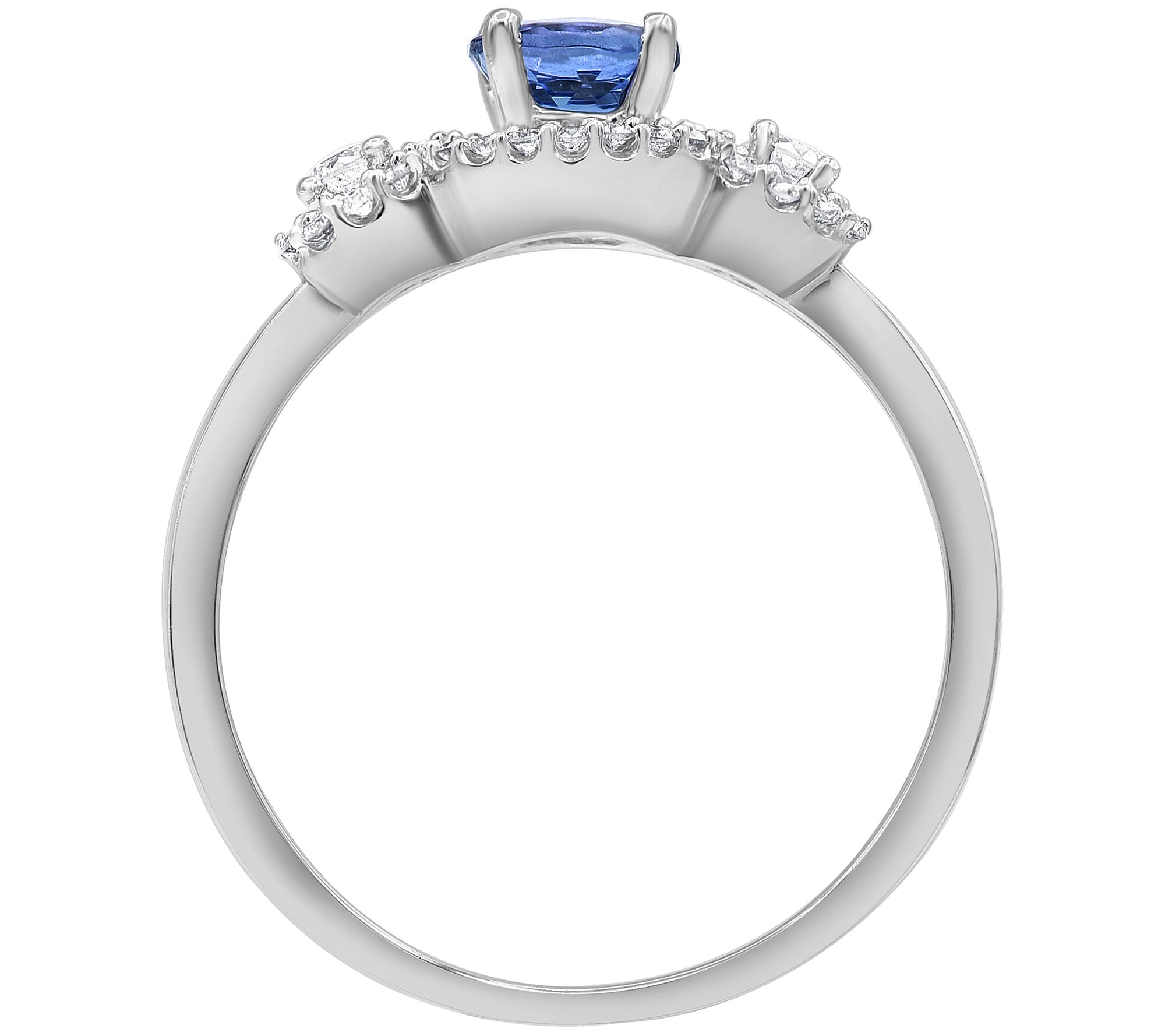 Affinity Diamond & Tanzanite Ring, 14K White Go ld - QVC.com