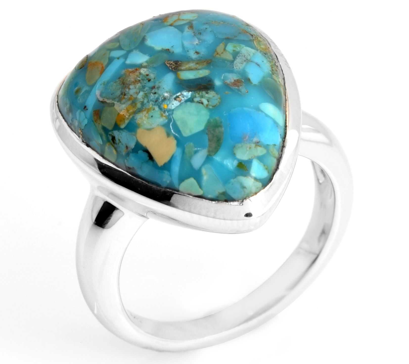 Affinity Gems Blue Composite Turquoise Ring, Sterling Silver - QVC.com