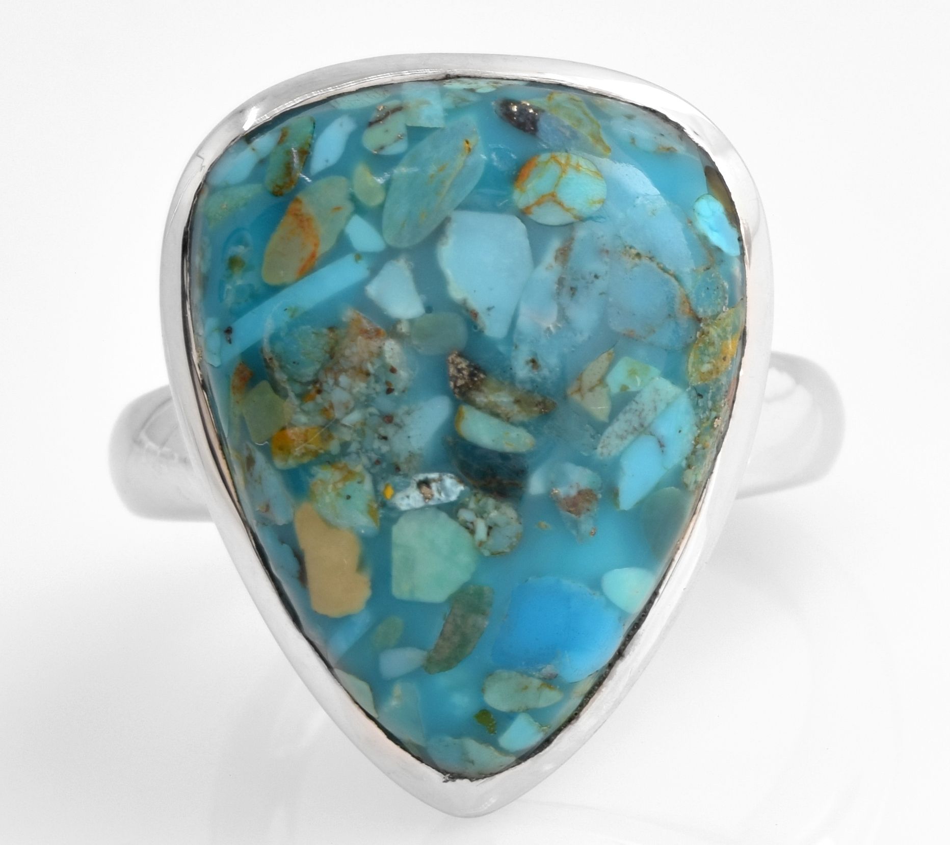 Affinity Gems Blue Composite Turquoise Ring, Sterling Silver - QVC.com