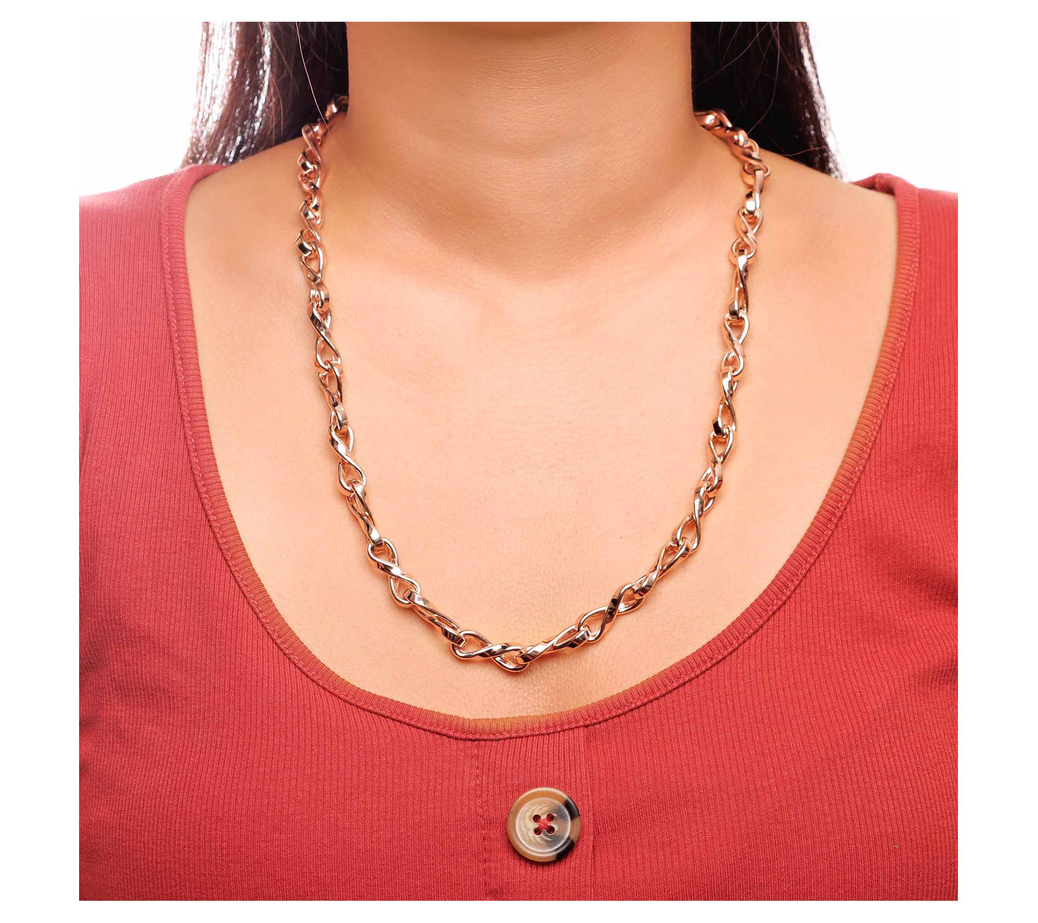 David Markstein Bronze 24" Twisted Link Necklace - QVC.com