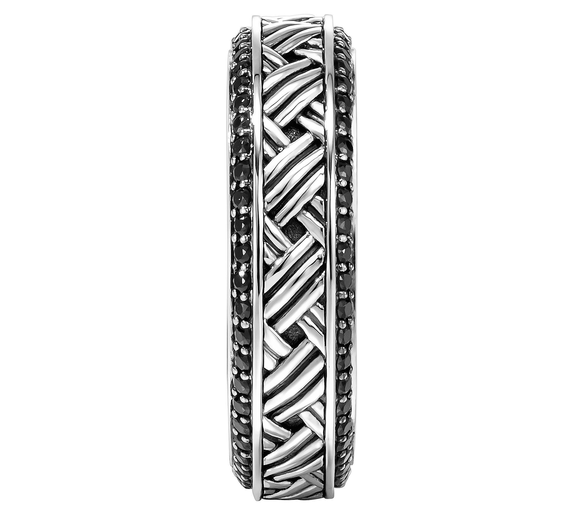 JAI x Alberti Men's Sterling Artizane Black Spinel Band Ring - QVC.com