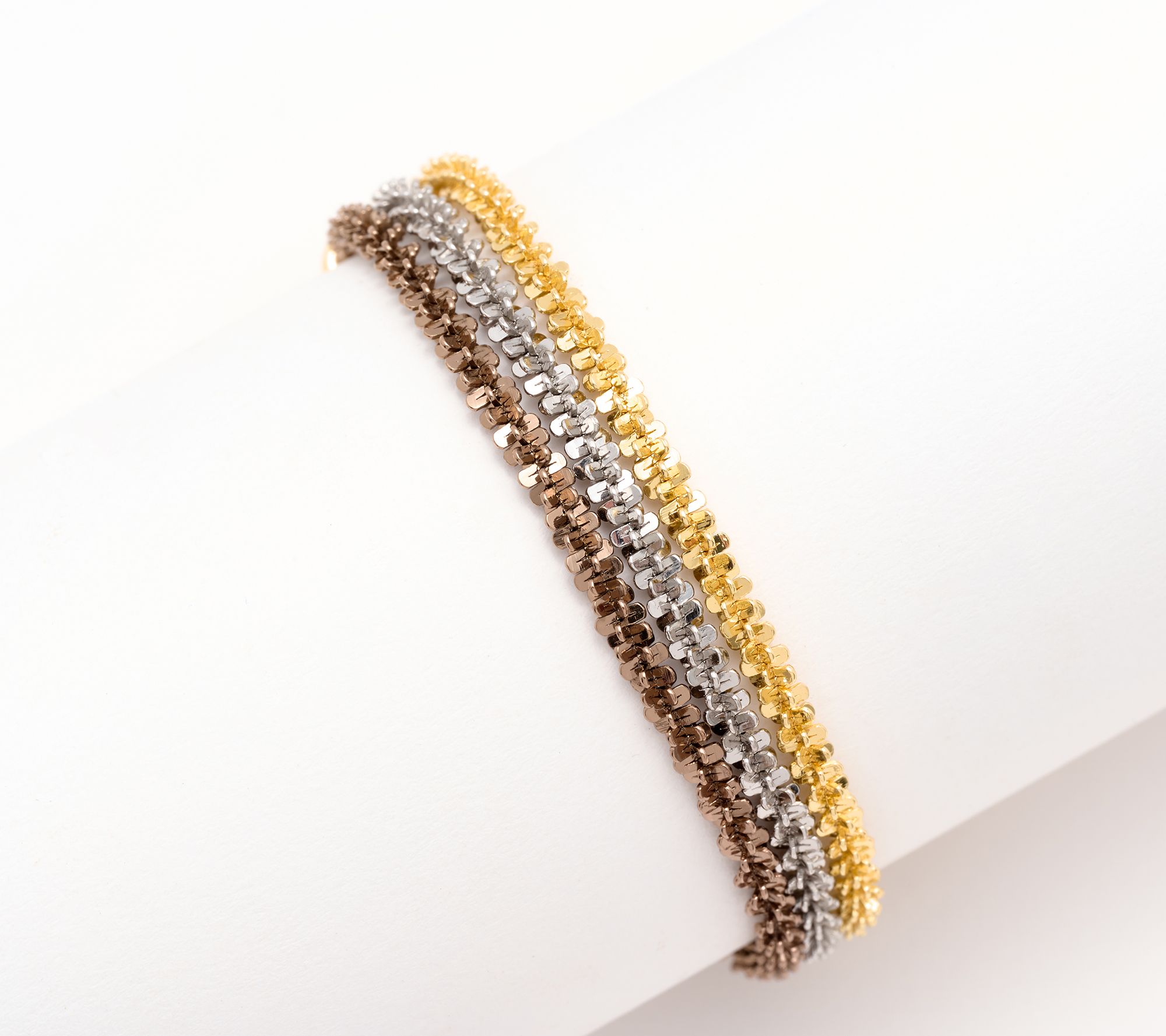 David Markstein Bronze Sparkling Margherita 3 Strand Bracelet - QVC.com