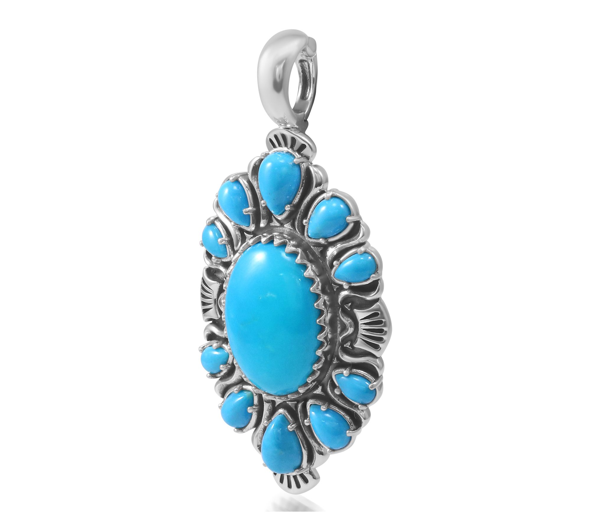 American West Sterling Silver Kingman TurquoiseBold Enhancer - QVC.com
