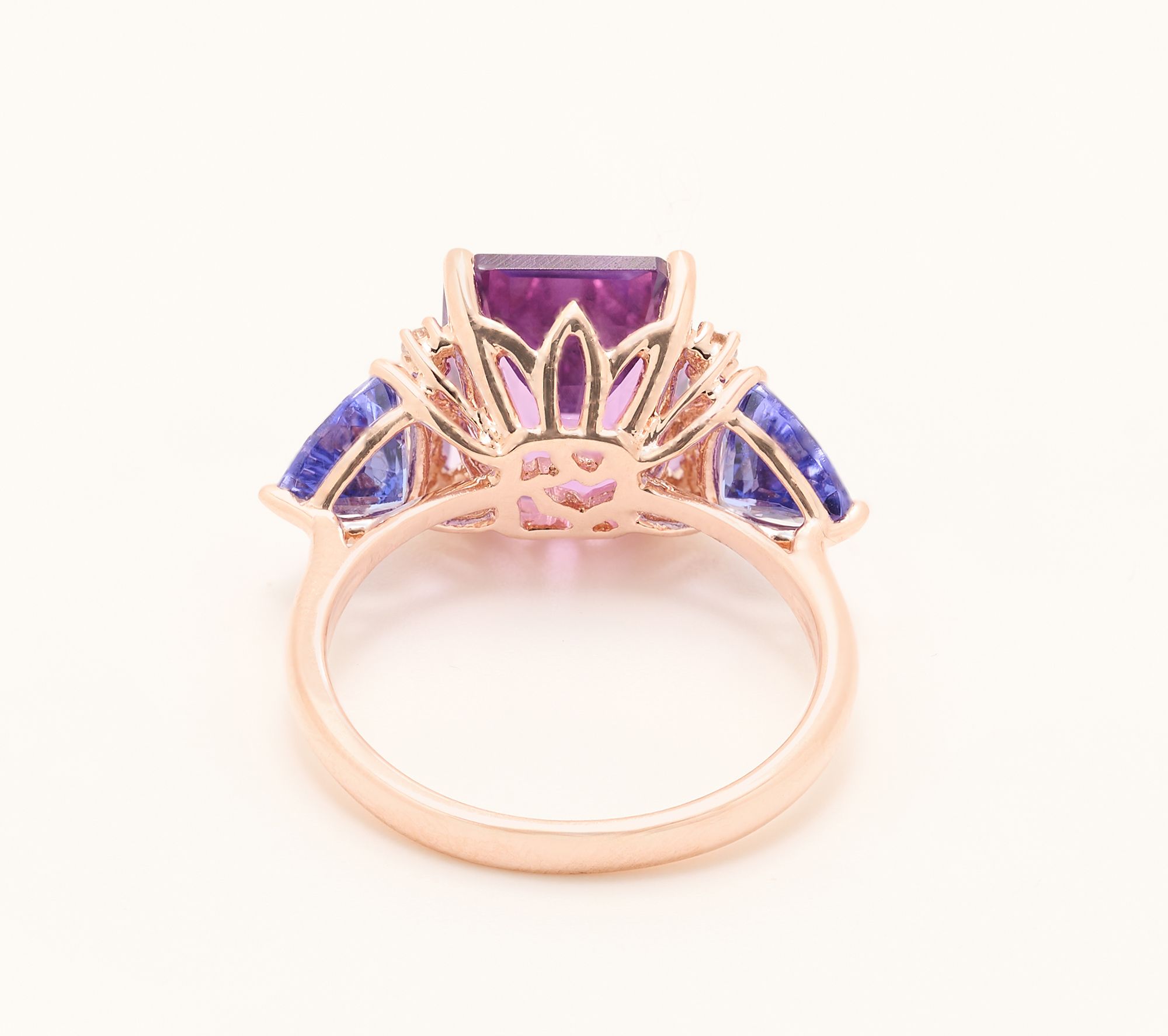 Effy Tanzanite and Amethyst Ring, 14K Rose Gold - QVC.com