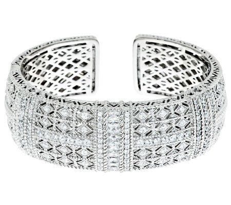 Judith Ripka Sterling Estate Pia 5.08cttw Wide Diamonique Cuff - QVC.com