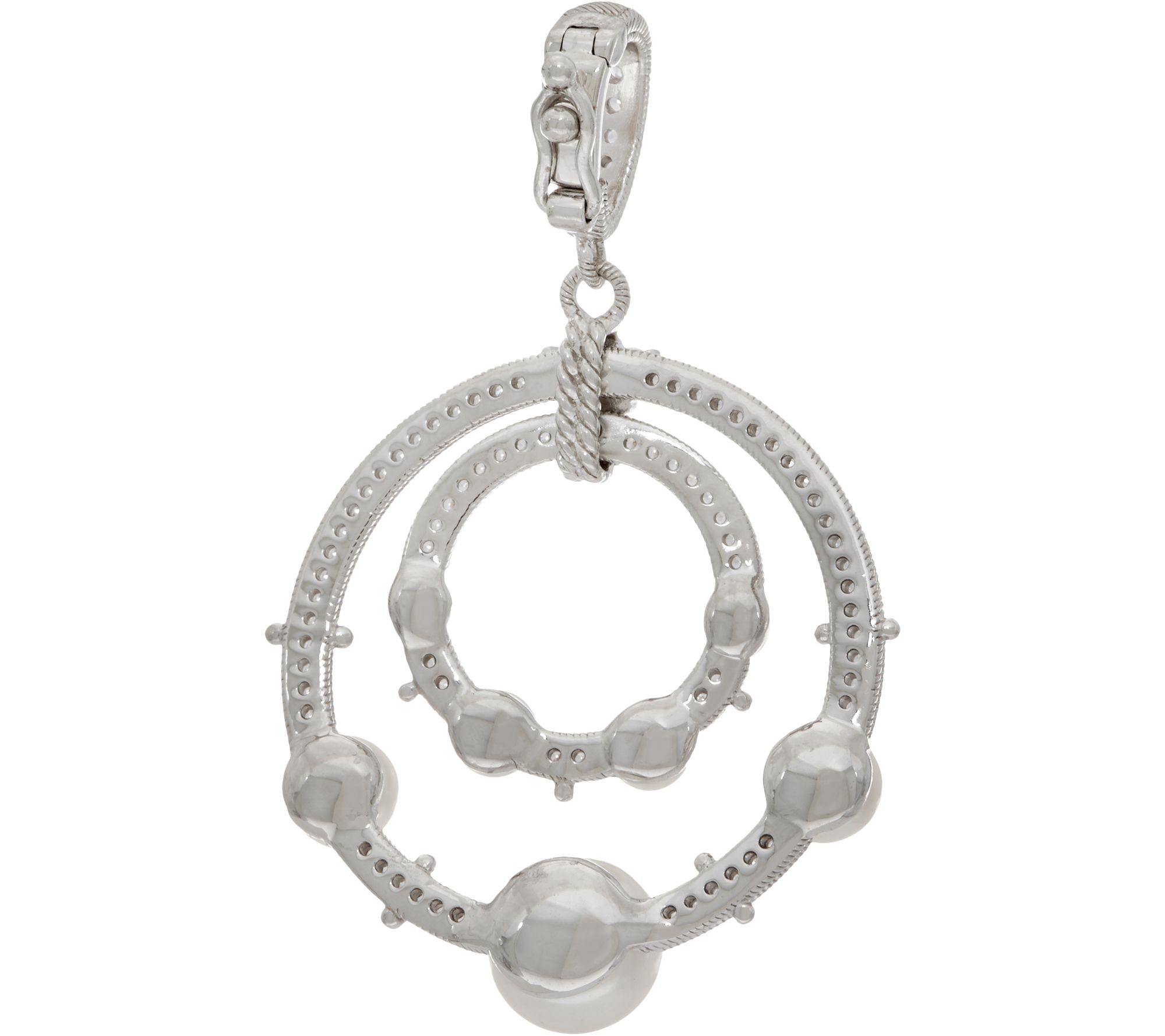 Judith Ripka Sterling Silver Cultured Freshwater Pearl Enhancer - QVC.com