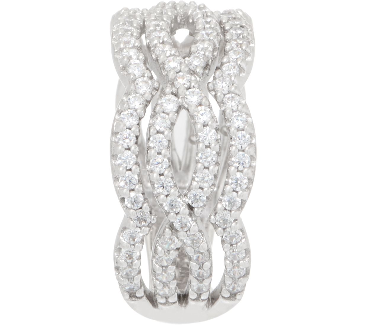 Diamonique Multi-Row Infinity Band Ring, Sterling Silver - QVC.com