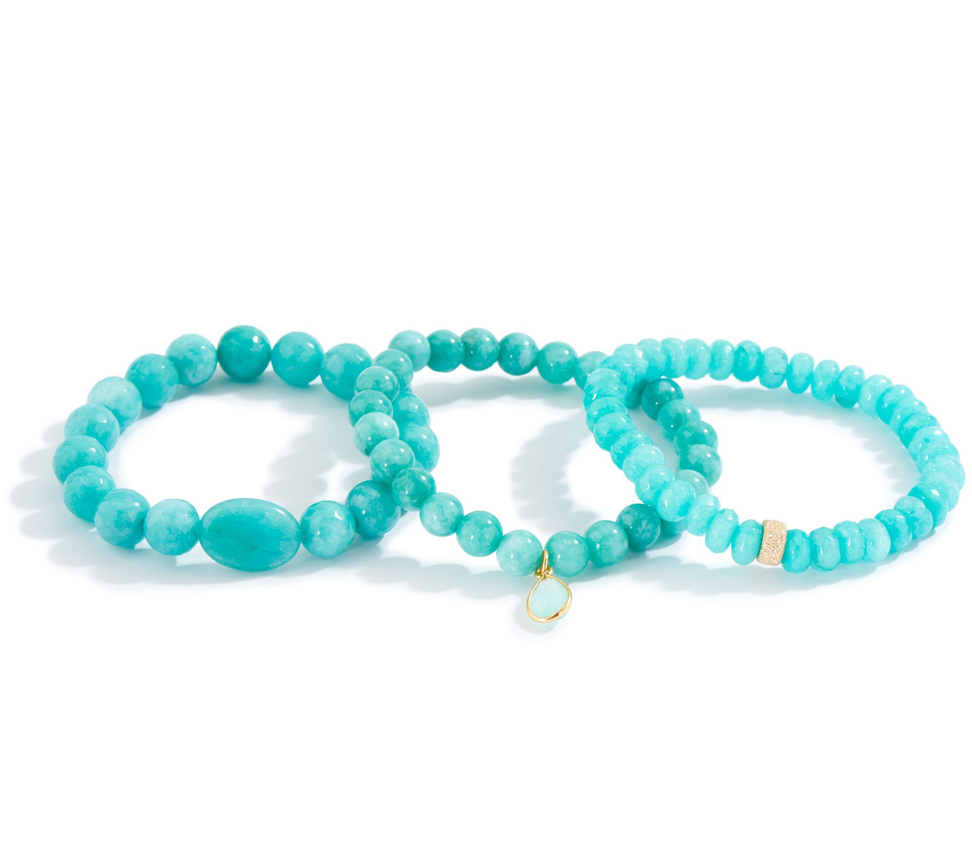 "As Is" Dee Berkley Set of Three Blue Quartzite Bracelets - QVC.com