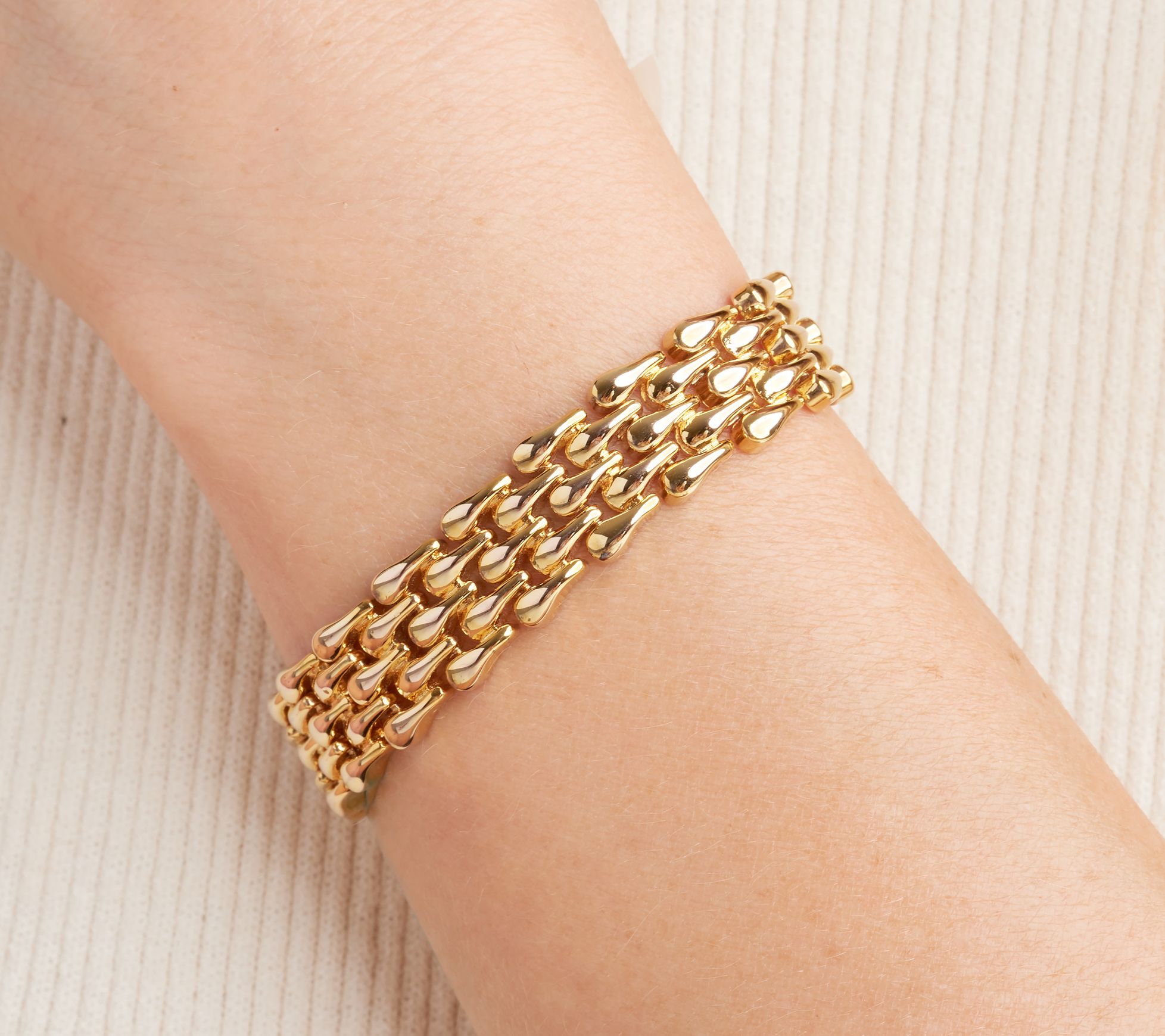 18K Gold Plated Panther Link Bracelet - QVC.com