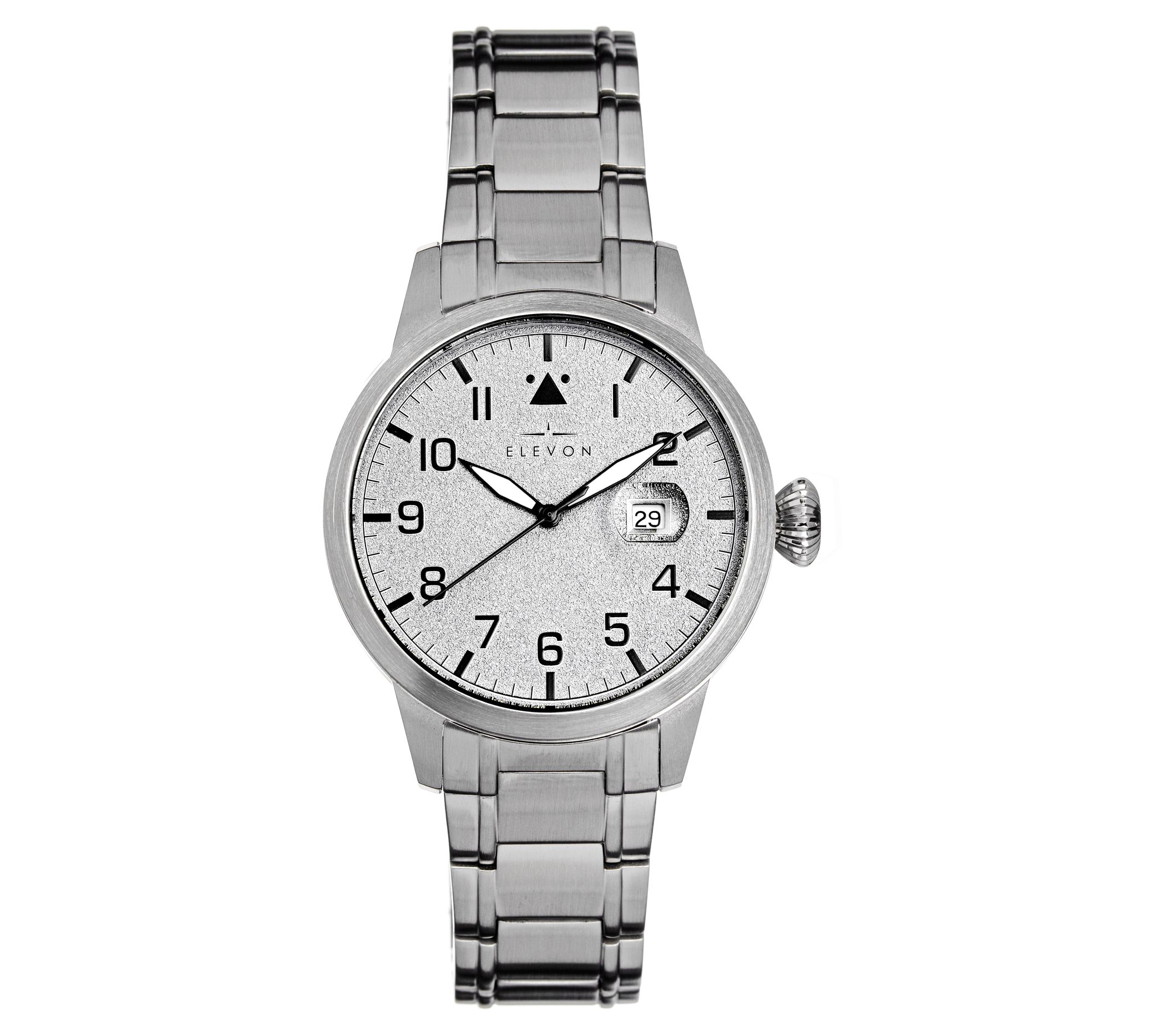 Elevon Men's Stealth Silver Bracelet Watch - QVC.com