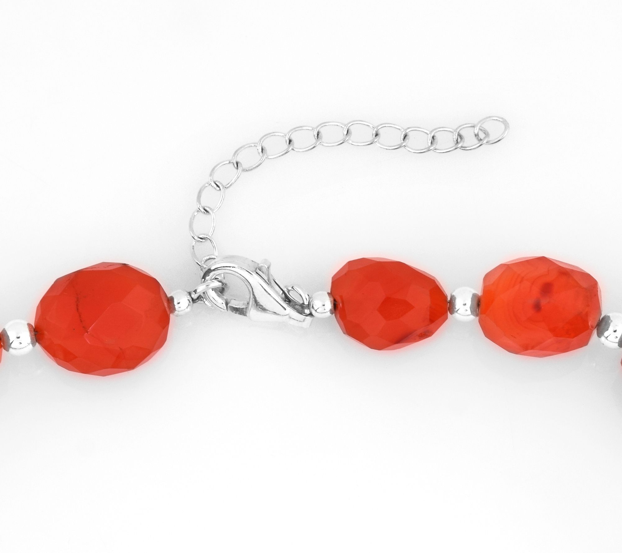 Sterling Silver Carnelian Bead 18" Necklace - QVC.com