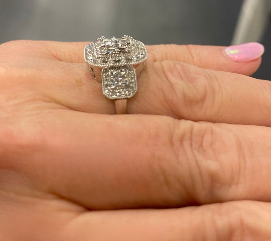 "As Is" Affinity Diamond Mixed Cut 1cttw Cluster Ring - QVC.com