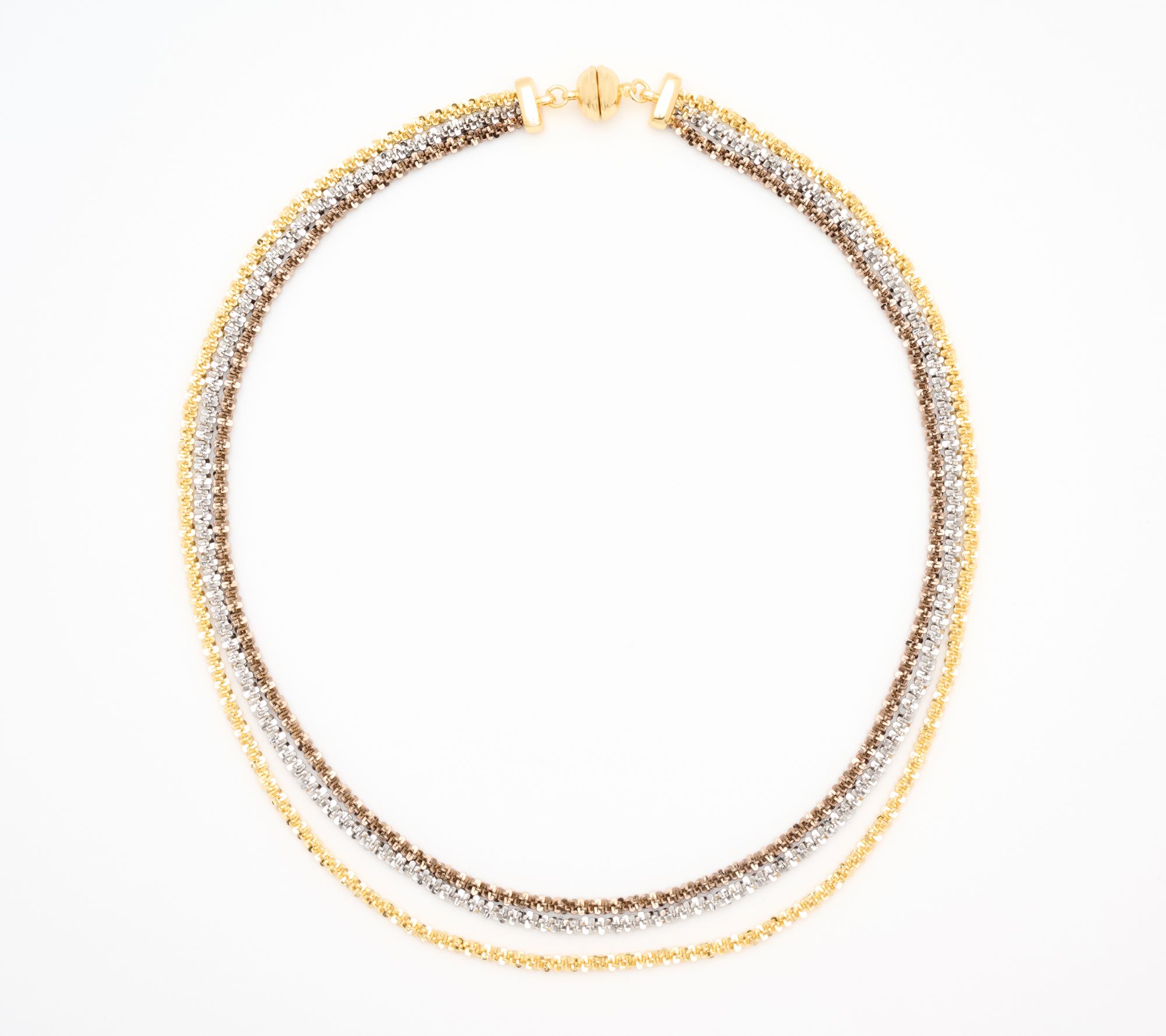 David Markstein Bronze Margherita 3-Strand Magnet Necklace - QVC.com