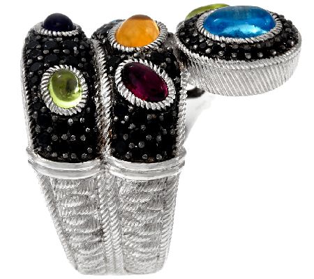 Judith Ripka Sterling Black Spinel & Multi-Gemstone Ring - QVC.com