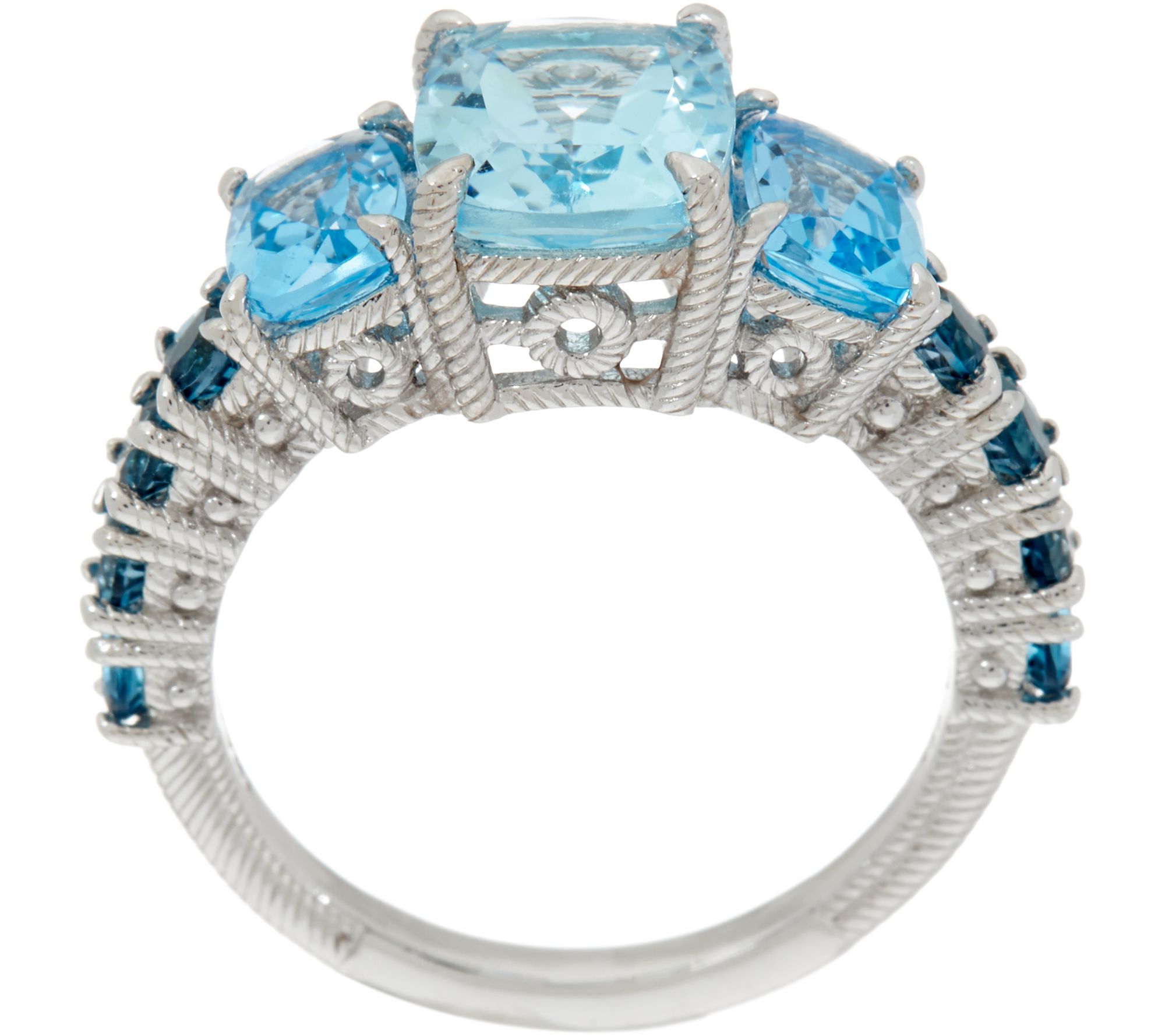 Judith Ripka Sterling Silver or 14K Clad Multi Gemstone Ring - QVC.com