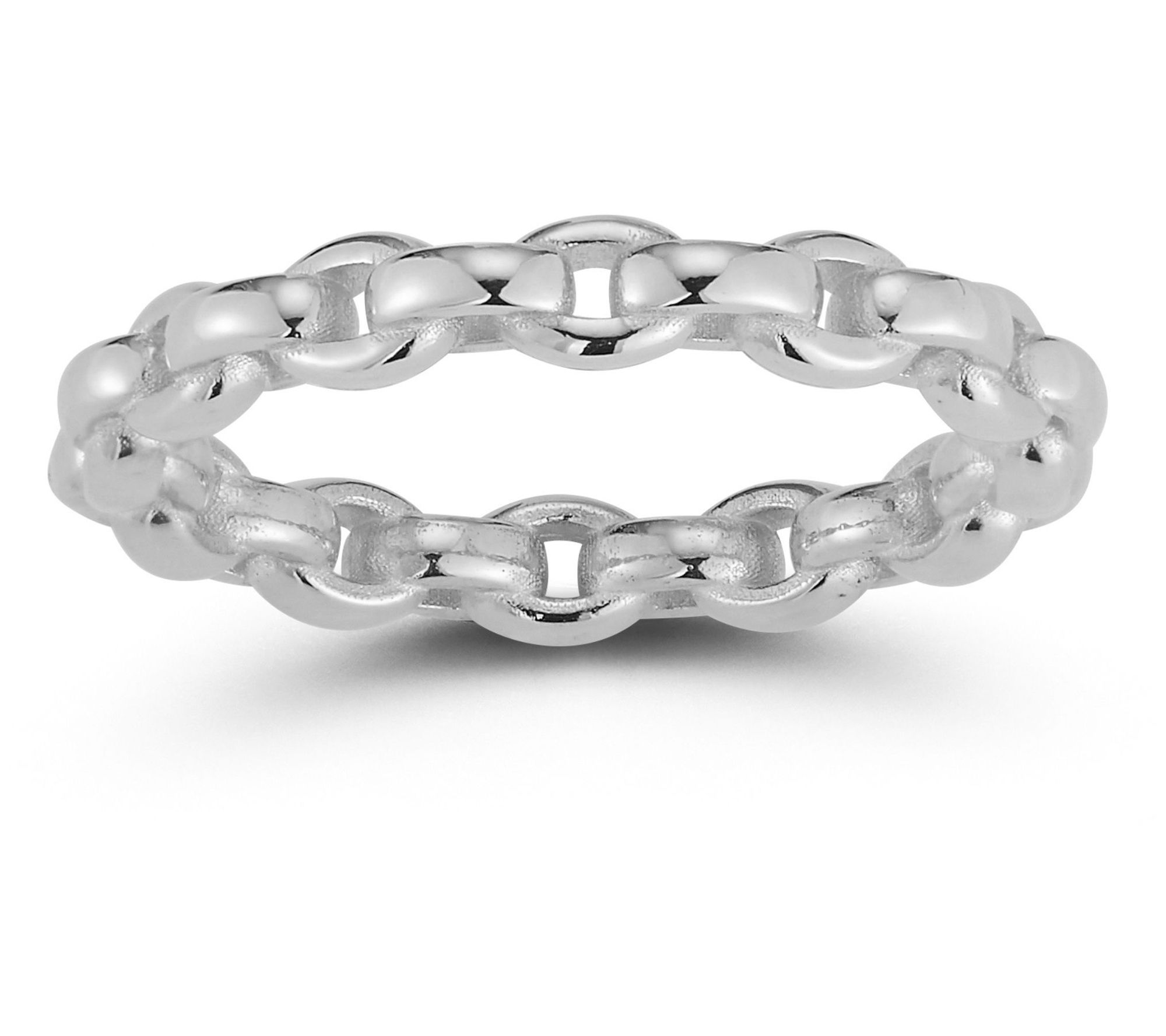 Sterlina Silver Link Band Ring, Sterling - QVC.com
