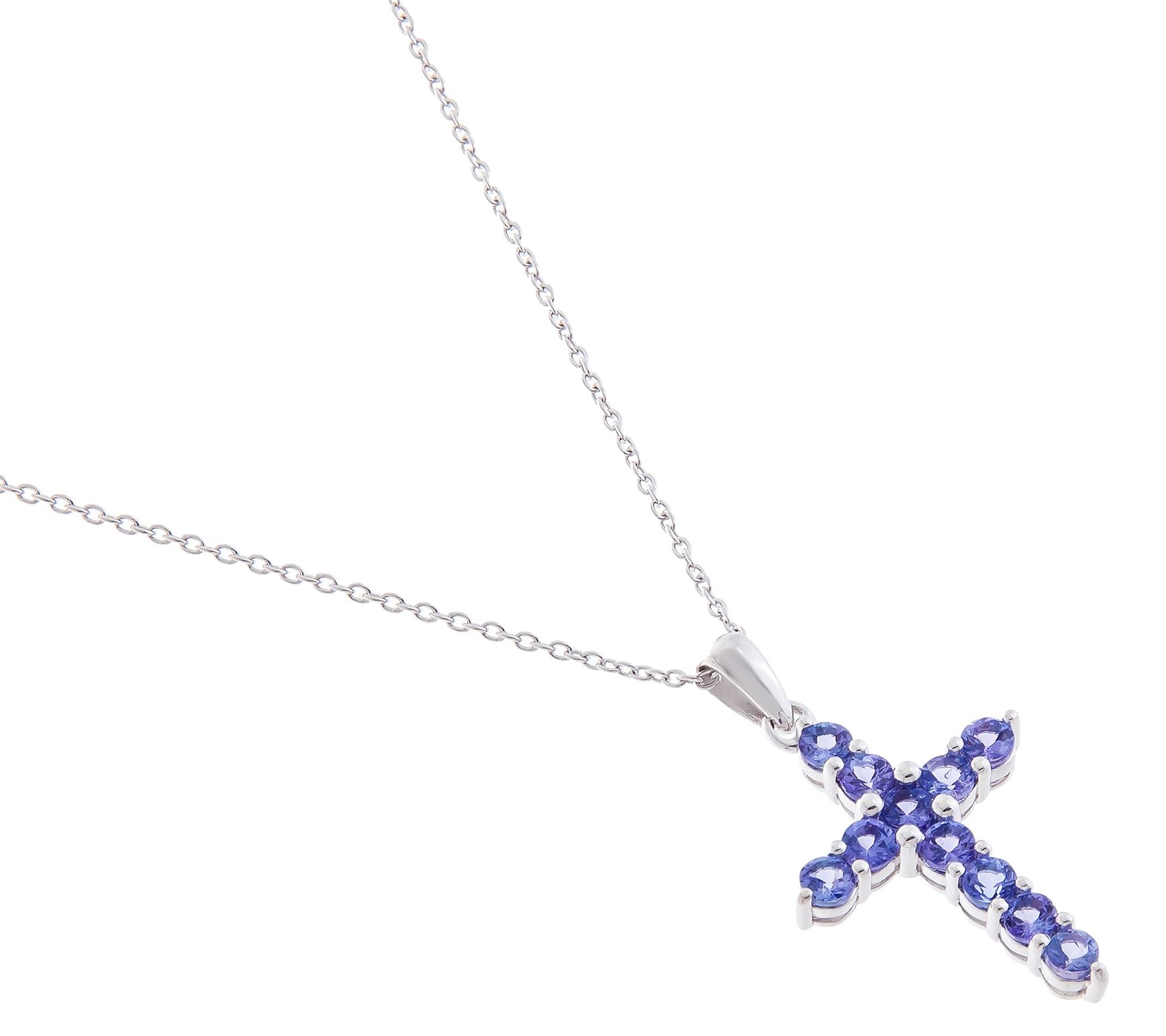 Affinity Gems Cross Pendant w/ Chain, S terlingSilver - QVC.com