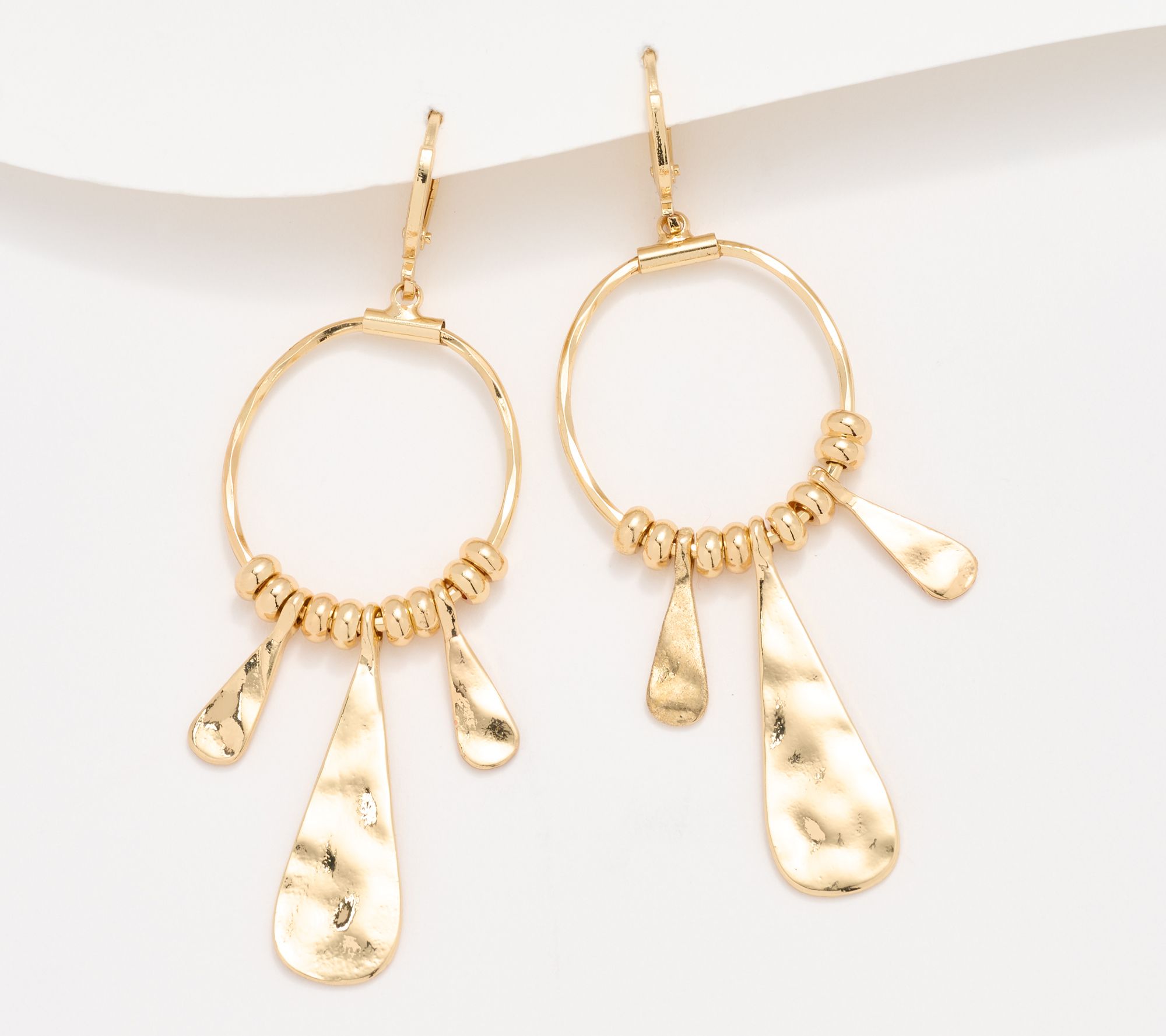 "As Is" Susan Graver Hammered Metal Statement Earrings - QVC.com