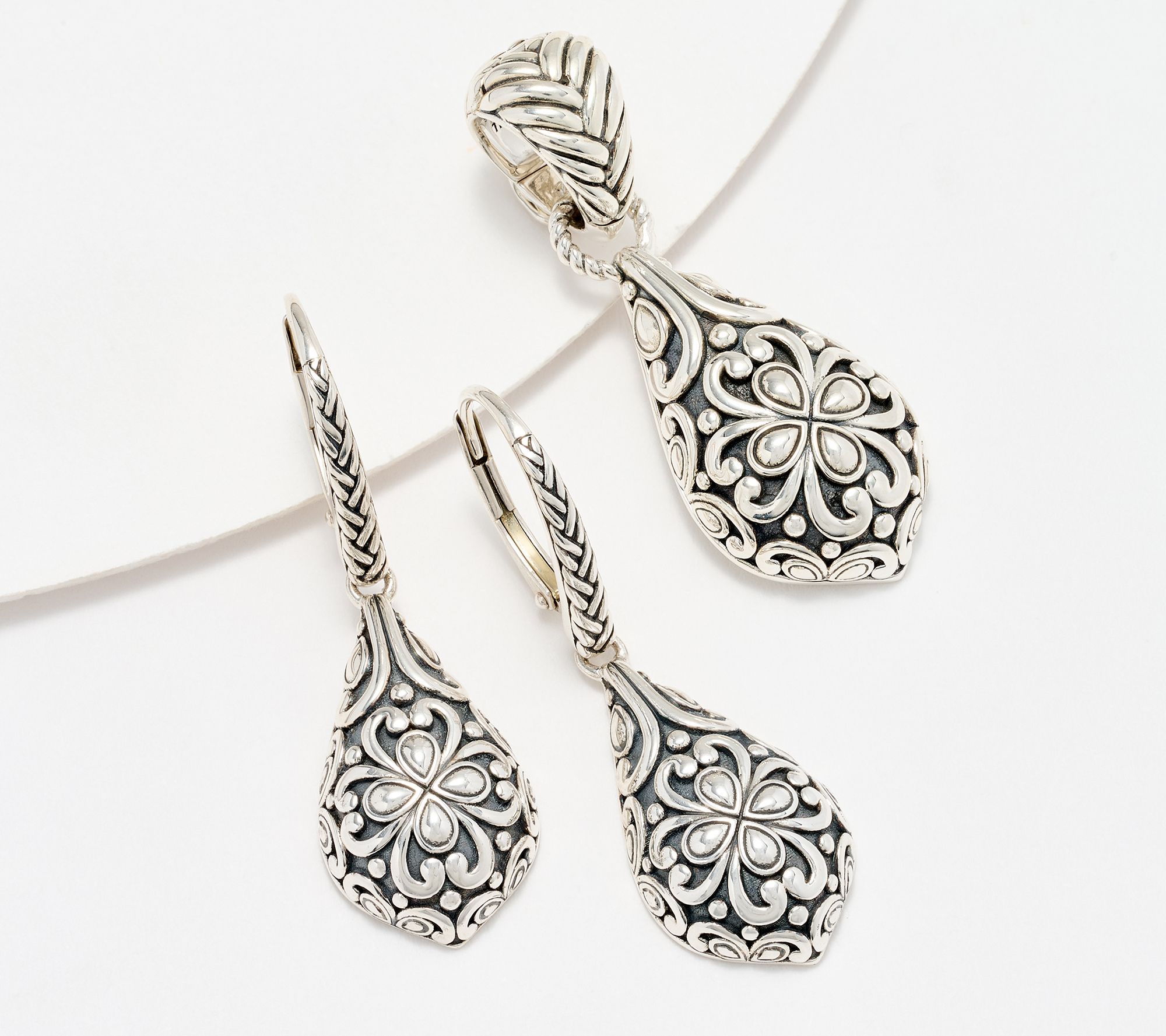 JAI Sterling Silver Heritage Lotus Enhancer or Earrings - QVC.com